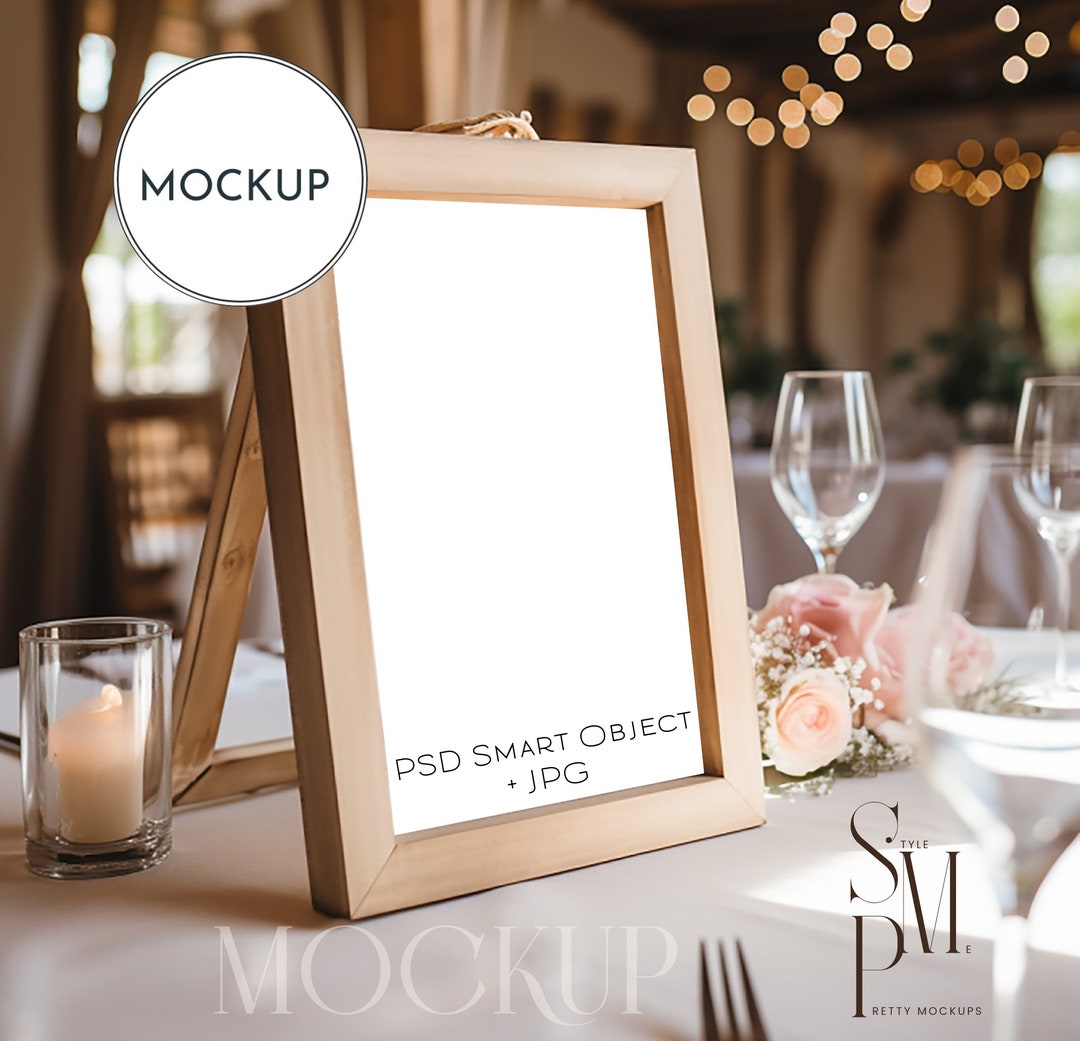 5x7 Rustic Table Sign Mockup: Farmhouse Wedding (PSD & JPG) - Etsy