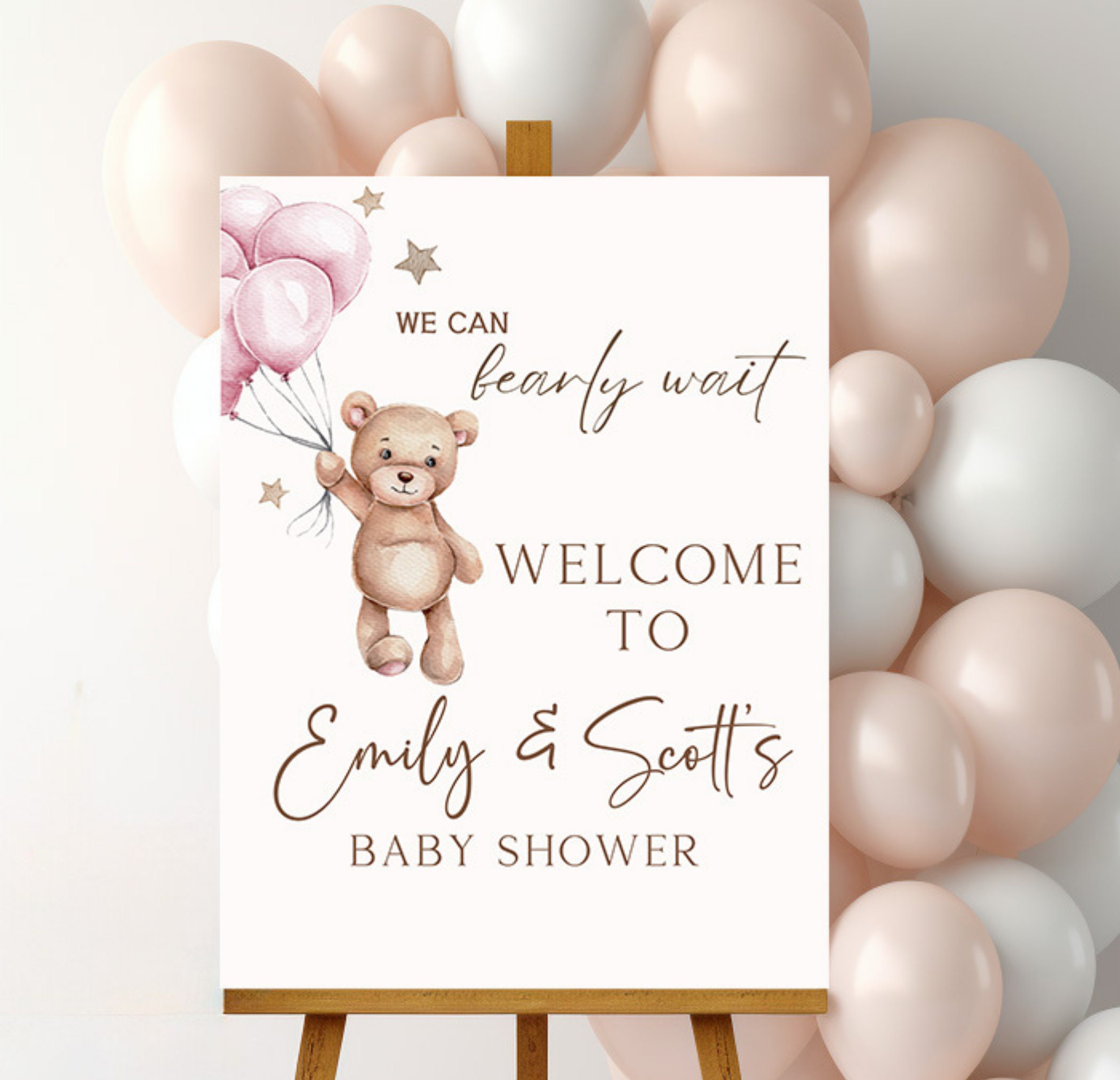 Balloon Welcome Sign Mock Up, Easel Sign Mock Up, Birthday Party Sign ...