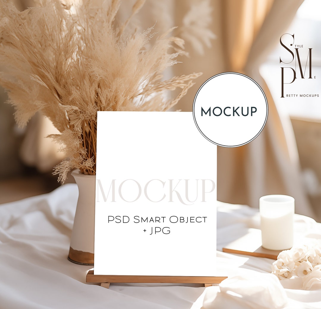 5x7 Table Sign Mockup, Wedding Table Number Frame Mock Up, Farmhouse ...