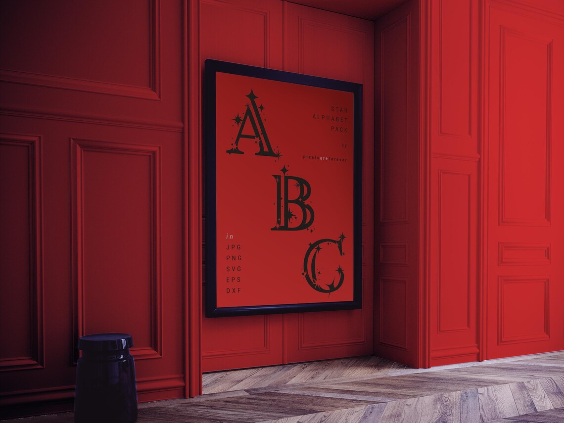 Star Alphabet Clipart Beautiful Letters SVG Starry Alphabet ABC Stars ...