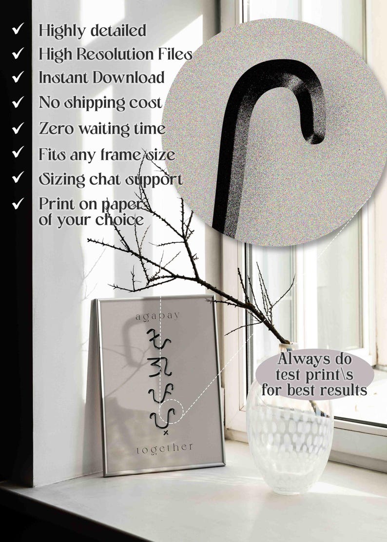 Tagalog Baybayin English Poster of Agapay Pinoy Wall Art Philippines ...