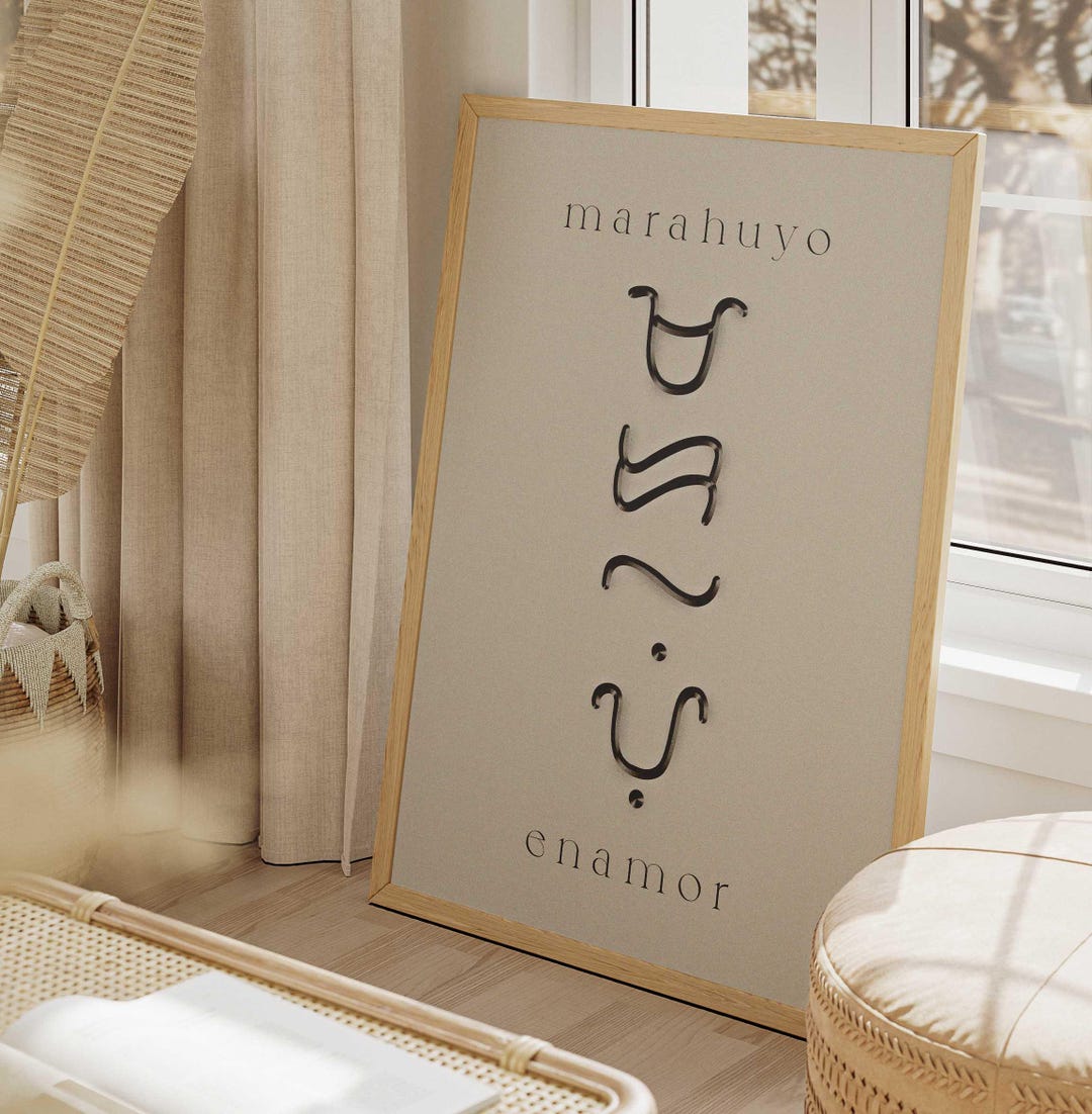 Tagalog Baybayin English Poster of Marahuyo Pinoy Wall Art Philippines ...