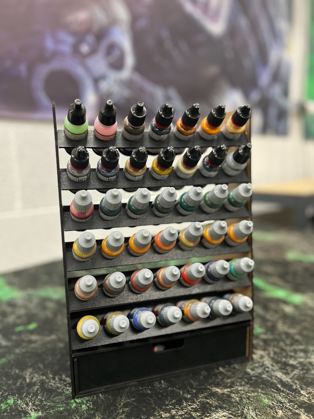 Painting Rack for Vallejo Size Bottles 36 With Accessory Draw - Etsy