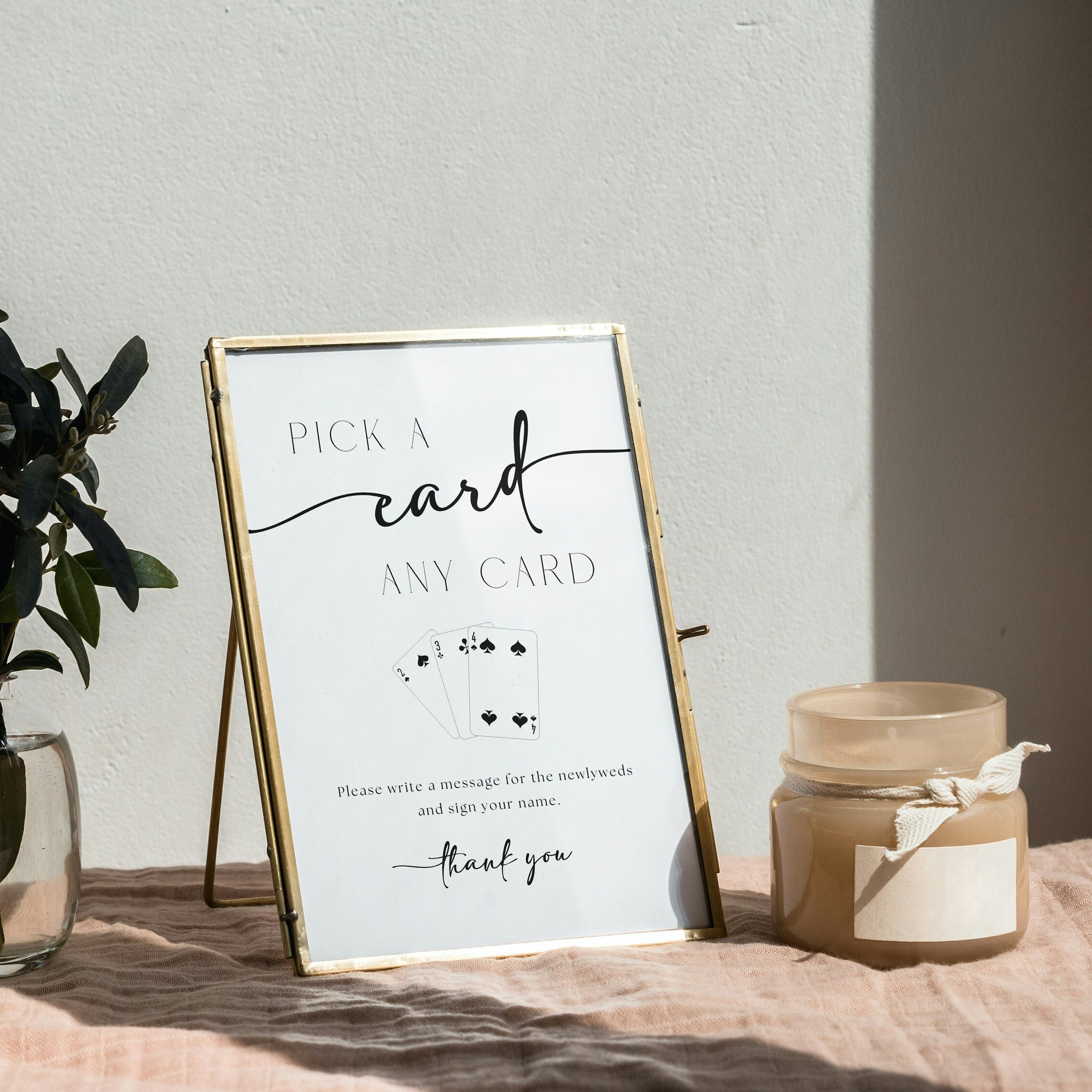 Playing Cards Guest Book Pick A Card Guestbook Wedding Sign Template ...