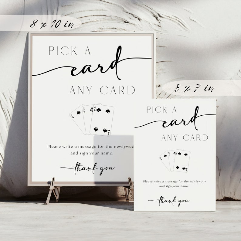 Playing Cards Guest Book Pick A Card Guestbook Wedding Sign Template ...