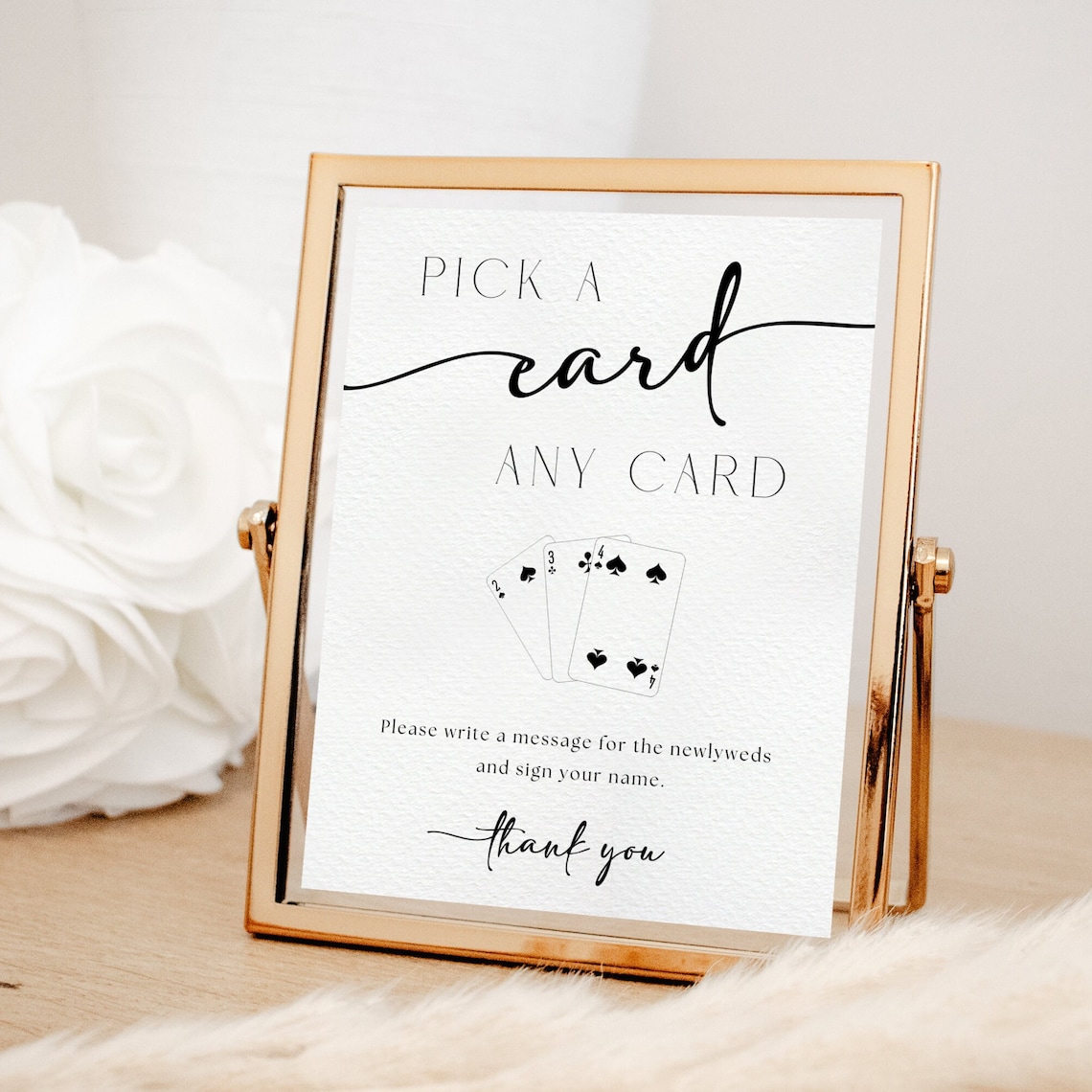 Playing Cards Guest Book Pick A Card Guestbook Wedding Sign Template ...