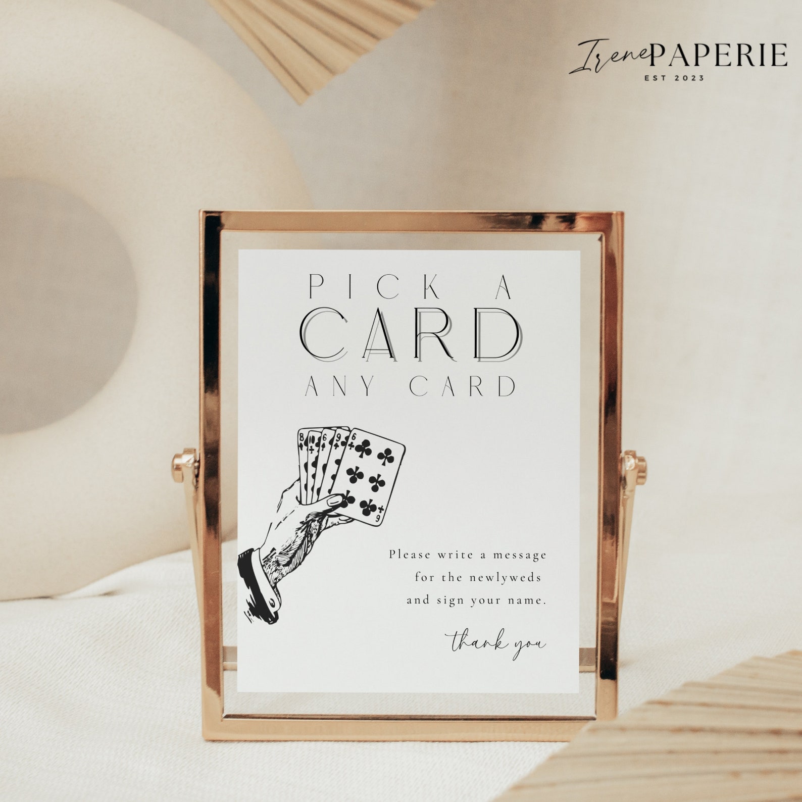 Pick a Card Wedding Guestbook Sign Playing Cards Wedding Sign Template ...
