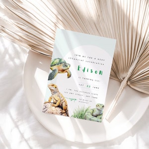 Reptile Birthday Party Invitation Editable Reptile Invite | Reptile ...