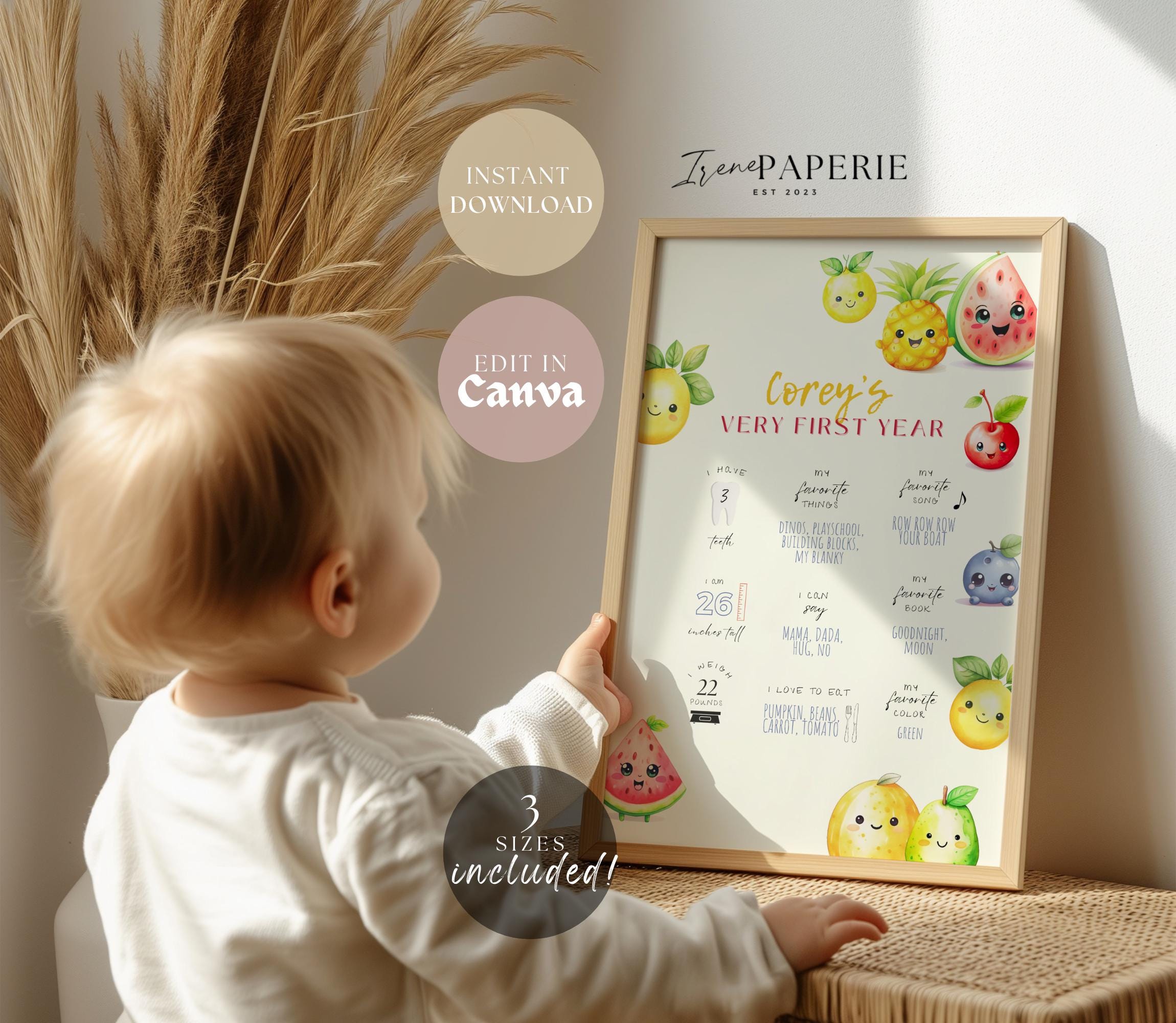 Dancing Fruit Birthday Milestone Board Dancing Fruit Vegetables Party ...