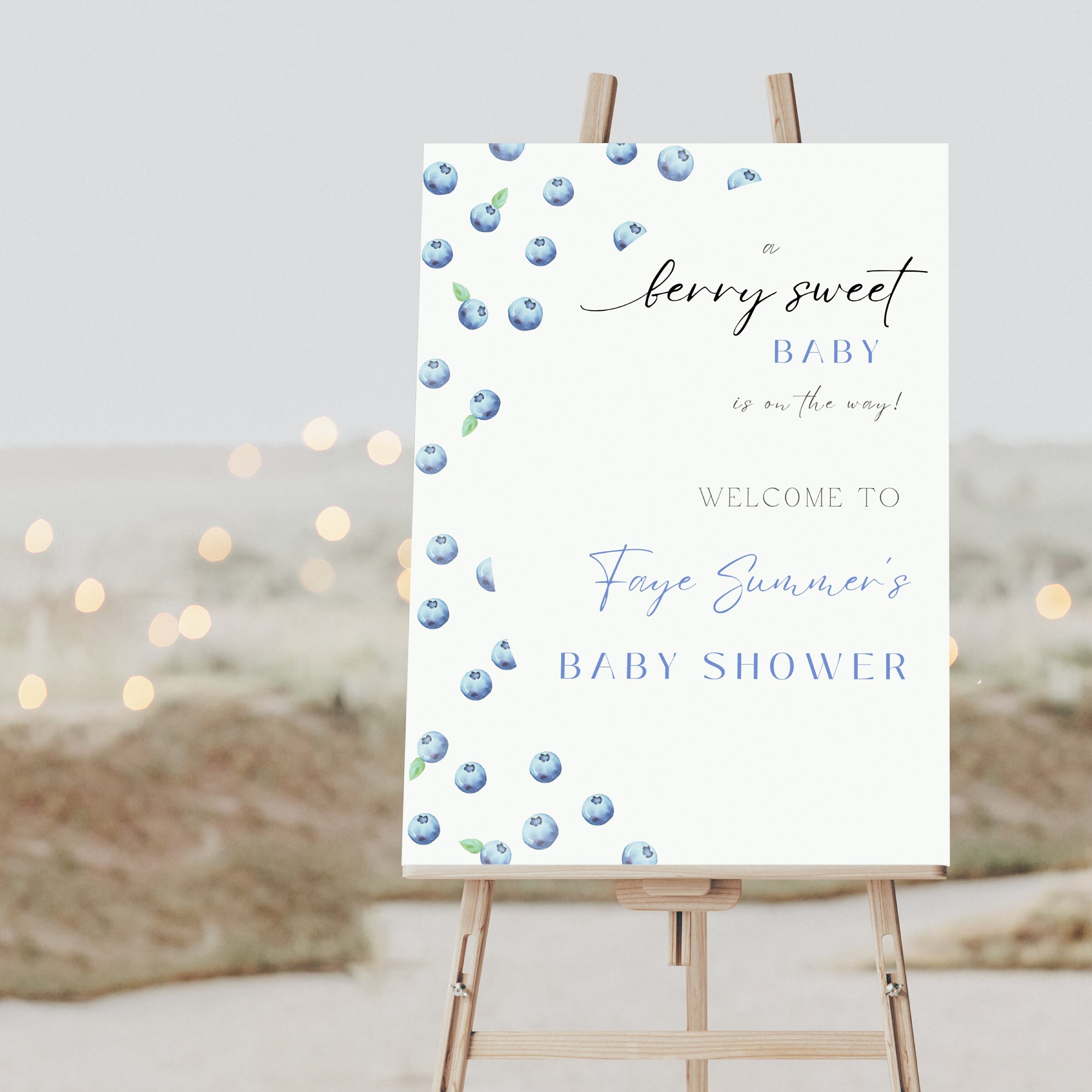 Welcome Sign Baby Shower Berry Sweet Baby Blueberry Welcome Board ...