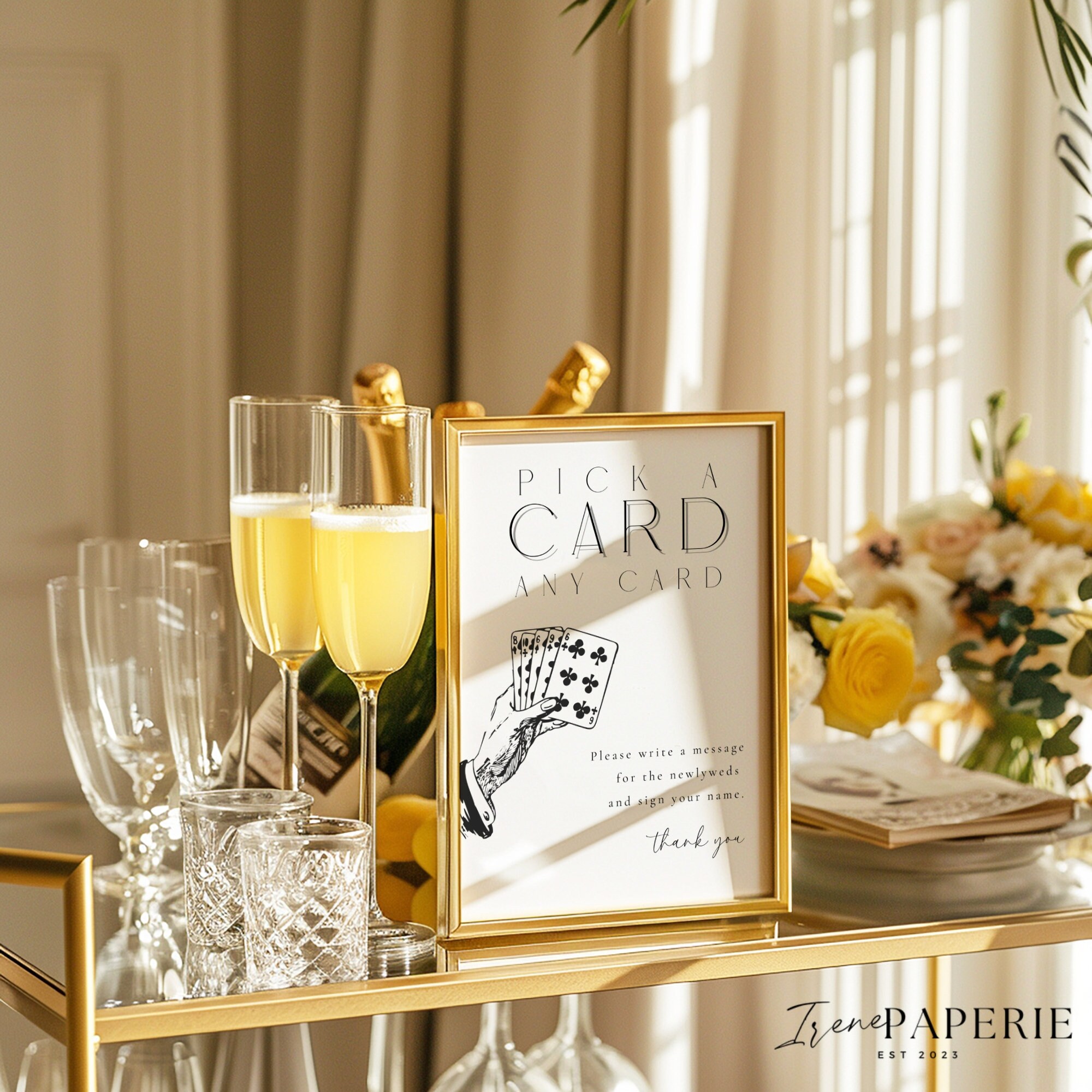 Pick a Card Wedding Guestbook Sign Playing Cards Wedding Sign Template ...