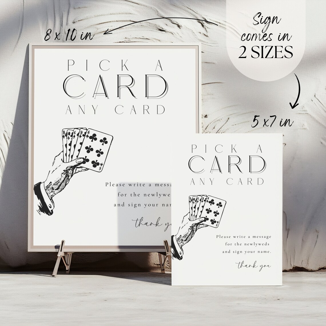 Pick a Card Wedding Guestbook Sign Playing Cards Wedding Sign Template ...