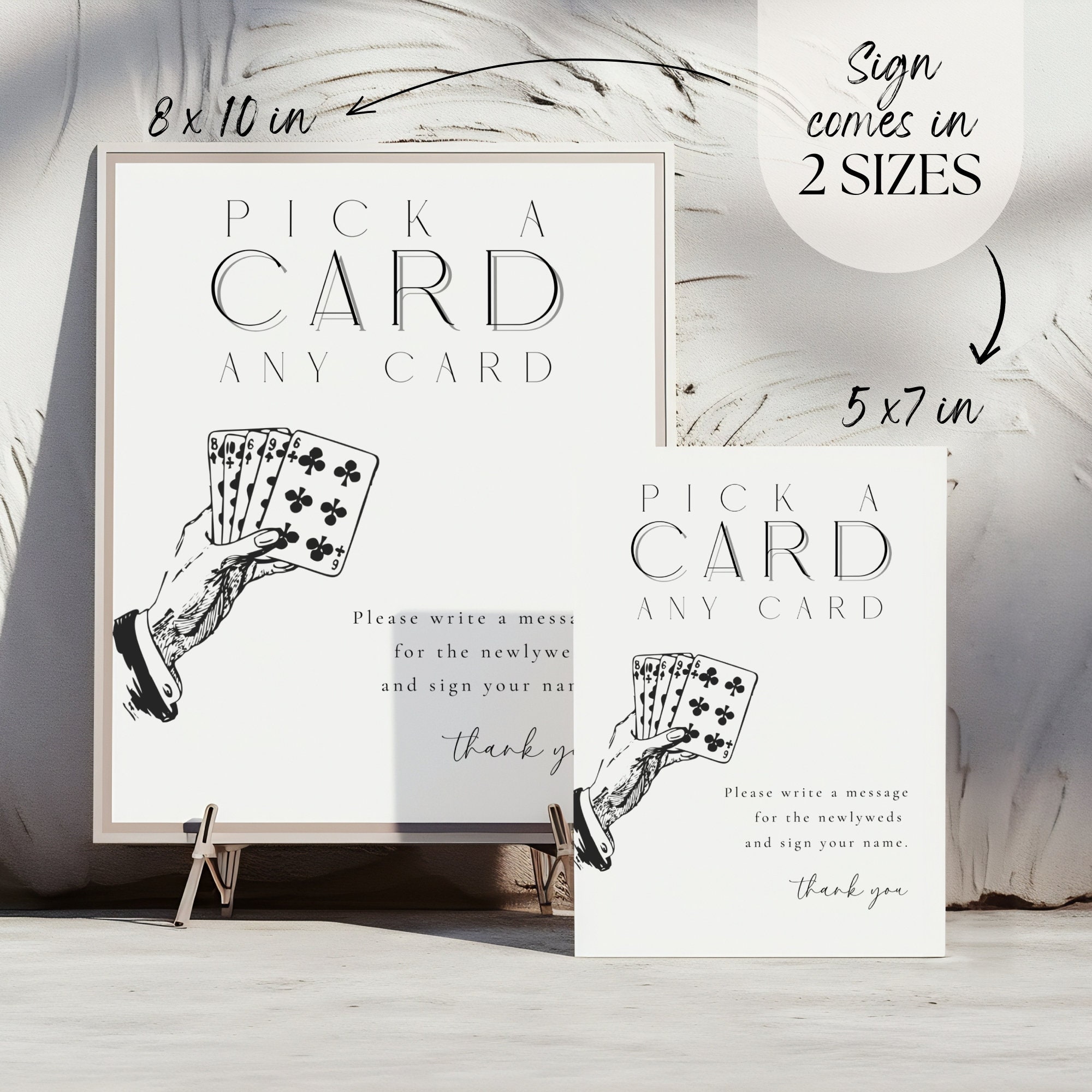 Pick a Card Wedding Guestbook Sign Playing Cards Wedding Sign Template ...