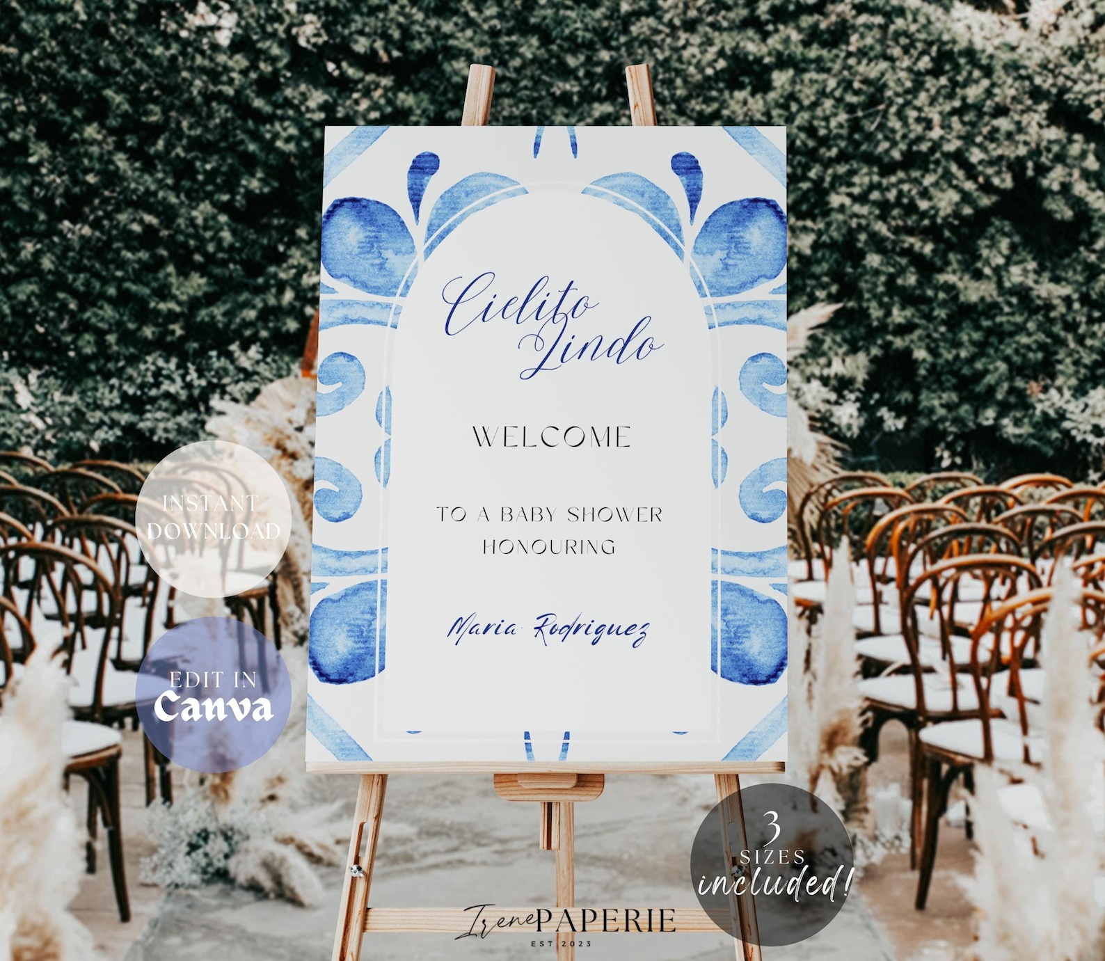 Cielito Lindo Baby Shower Welcome Sign Blue | Boy Mexican Baby Shower ...