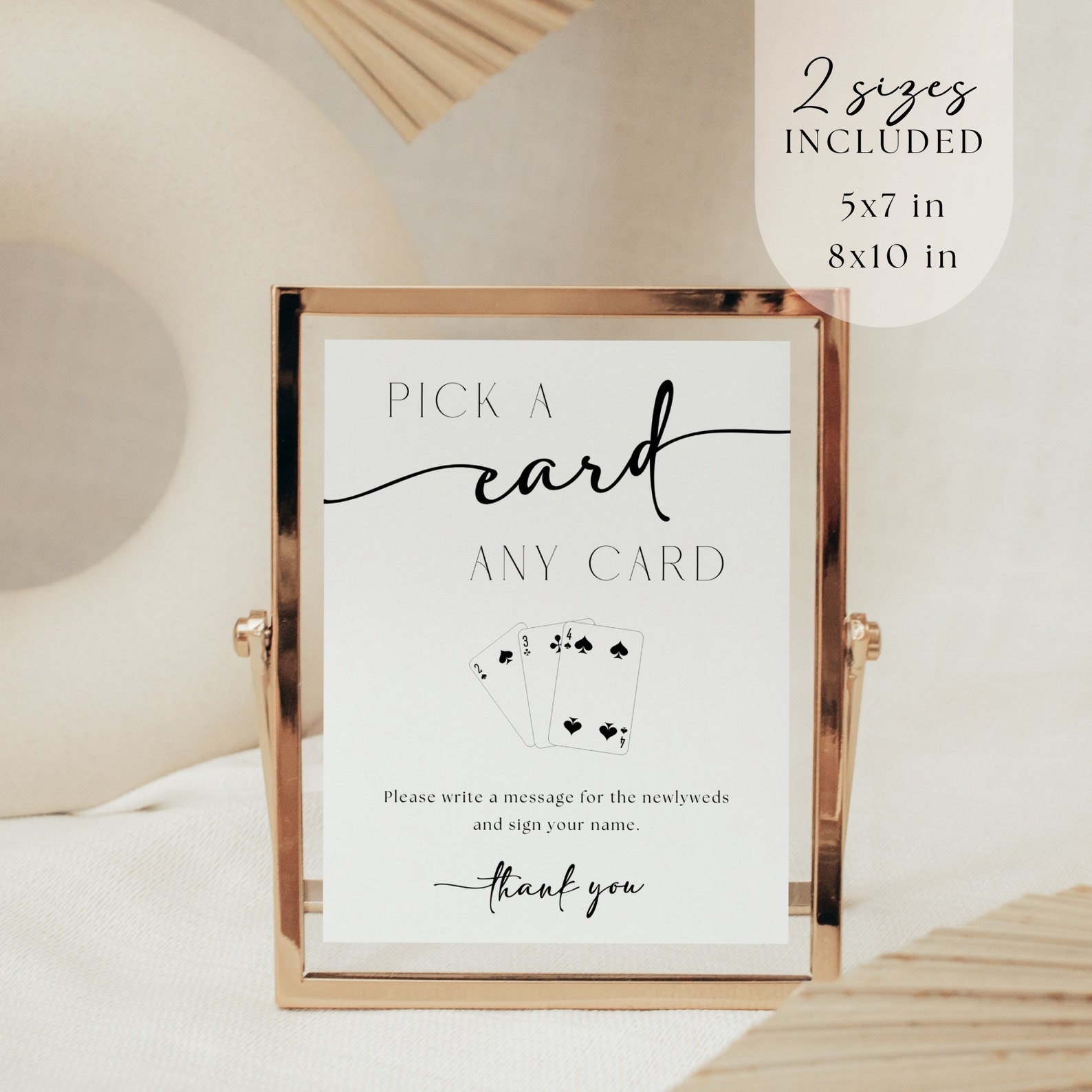 Playing Cards Guest Book Pick A Card Guestbook Wedding Sign Template ...