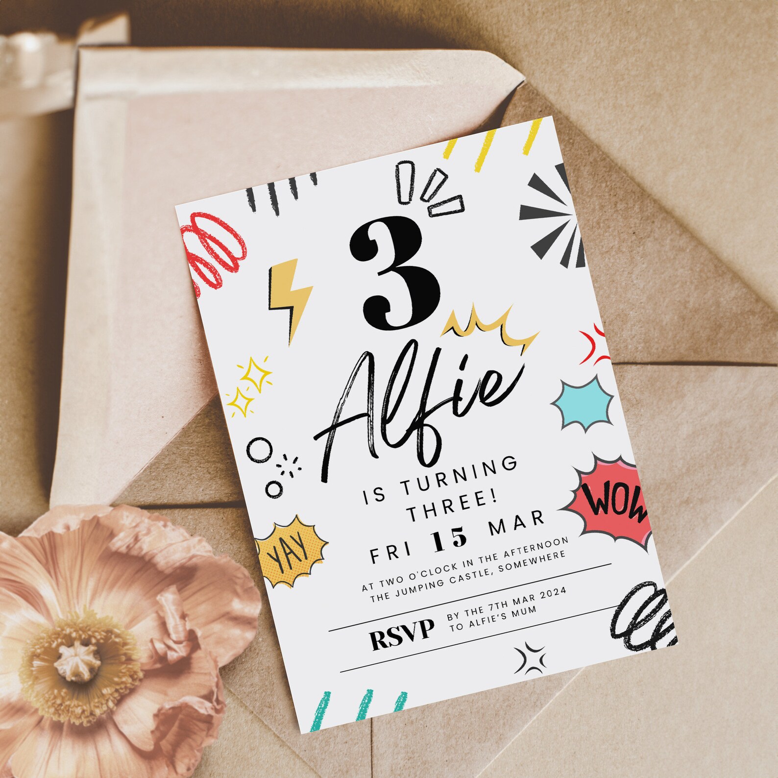 Superhero Invite Comic Birthday Invitation Superhero Party Comic Invite ...