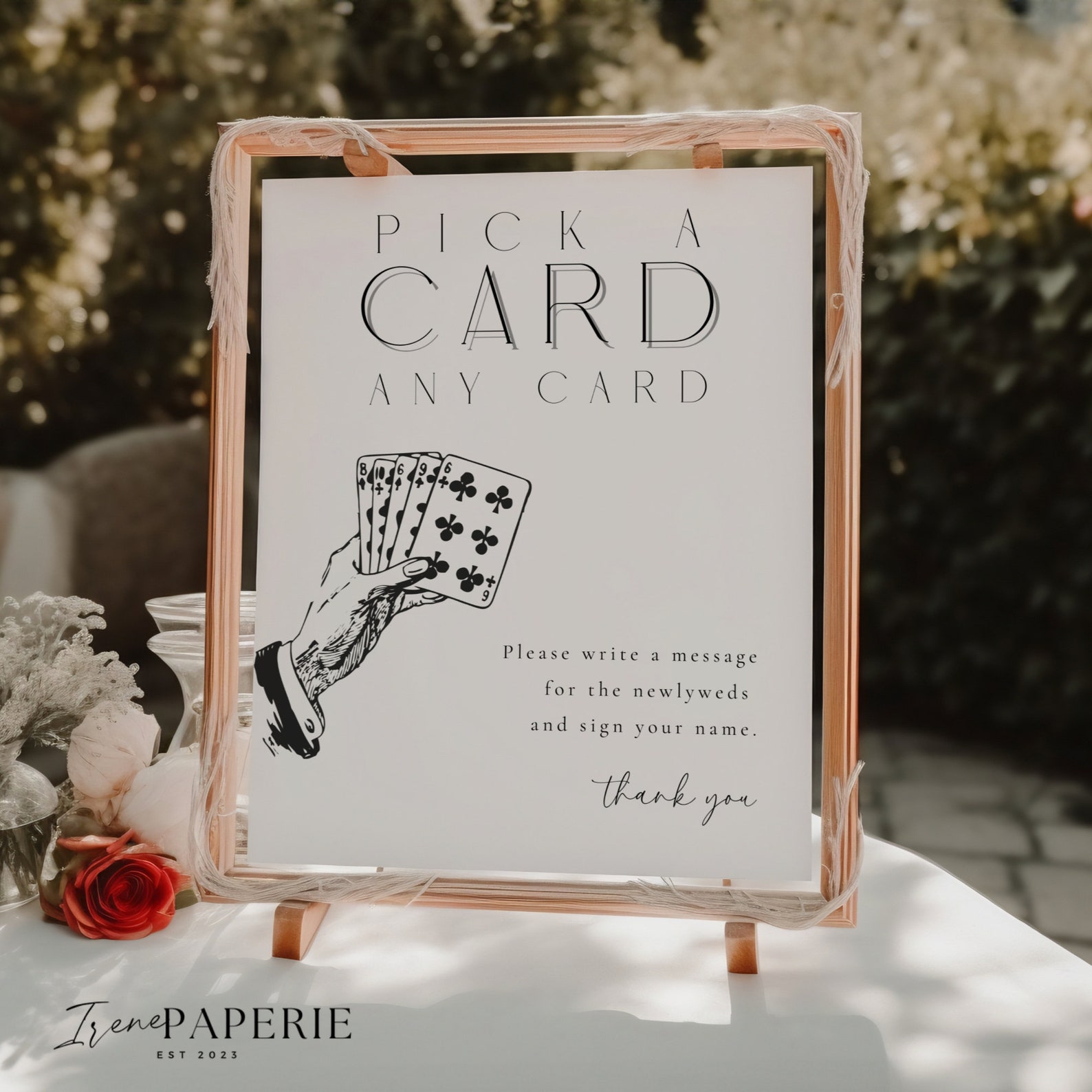 Pick a Card Wedding Guestbook Sign Playing Cards Wedding Sign Template ...