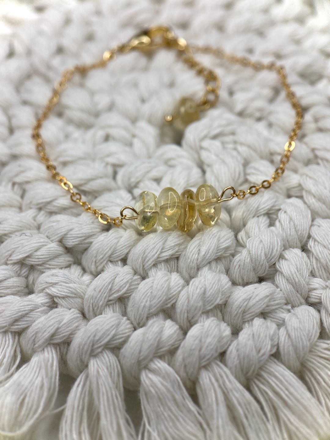 Citrine Healing Stone Bracelet Splinters Natural Stone 18 Carat Gold ...