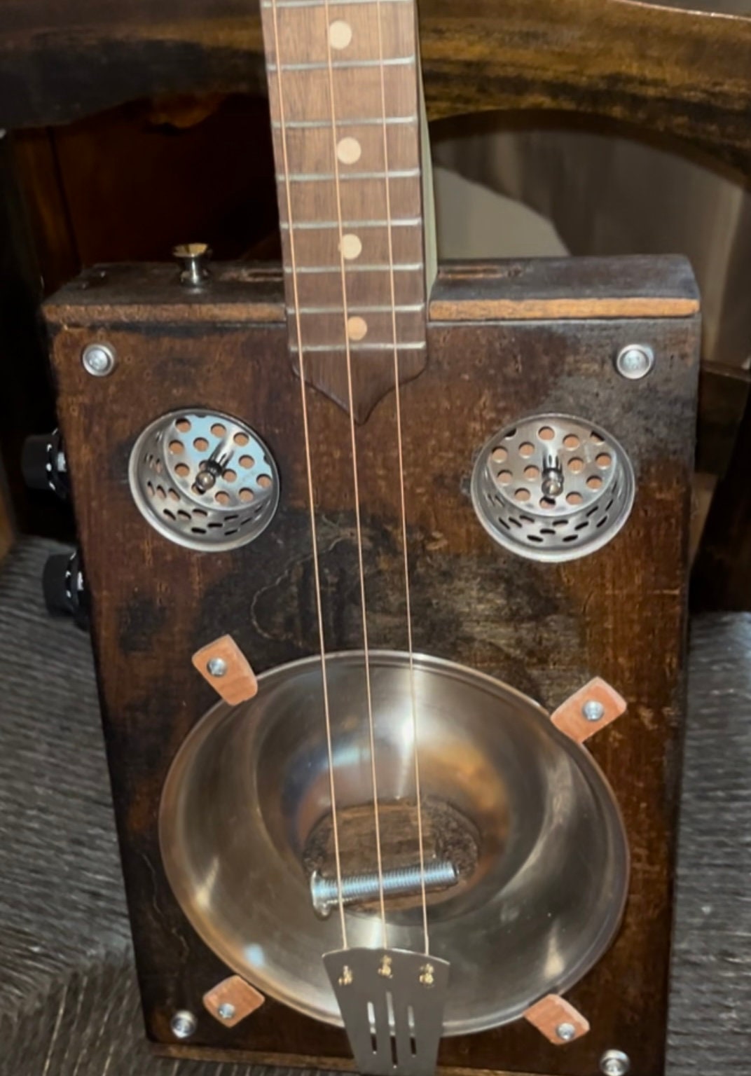 3 String Cigar Box Dog Bowl Resonator Guitar - Etsy