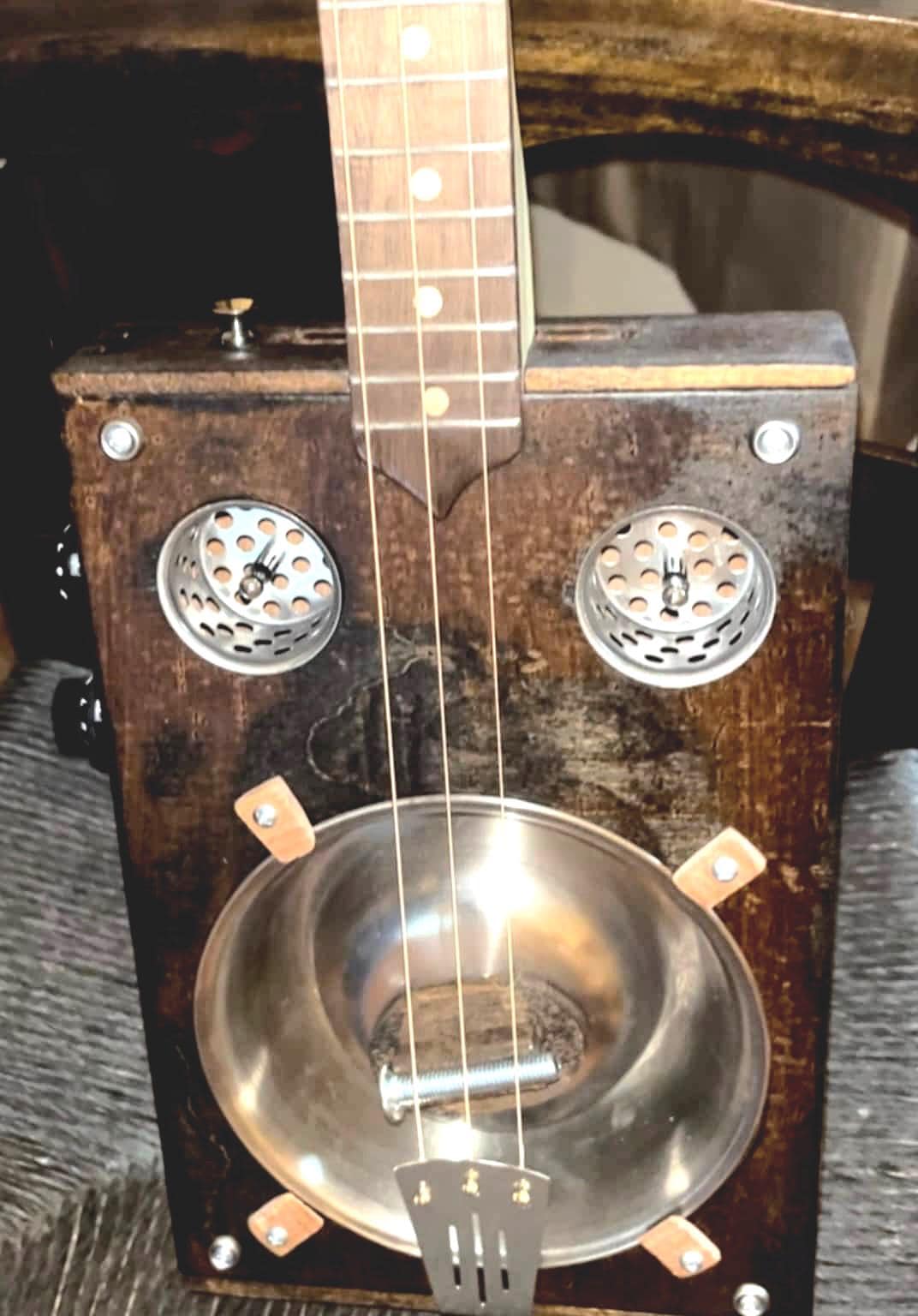 3 String Cigar Box Dog Bowl Resonator Guitar - Etsy