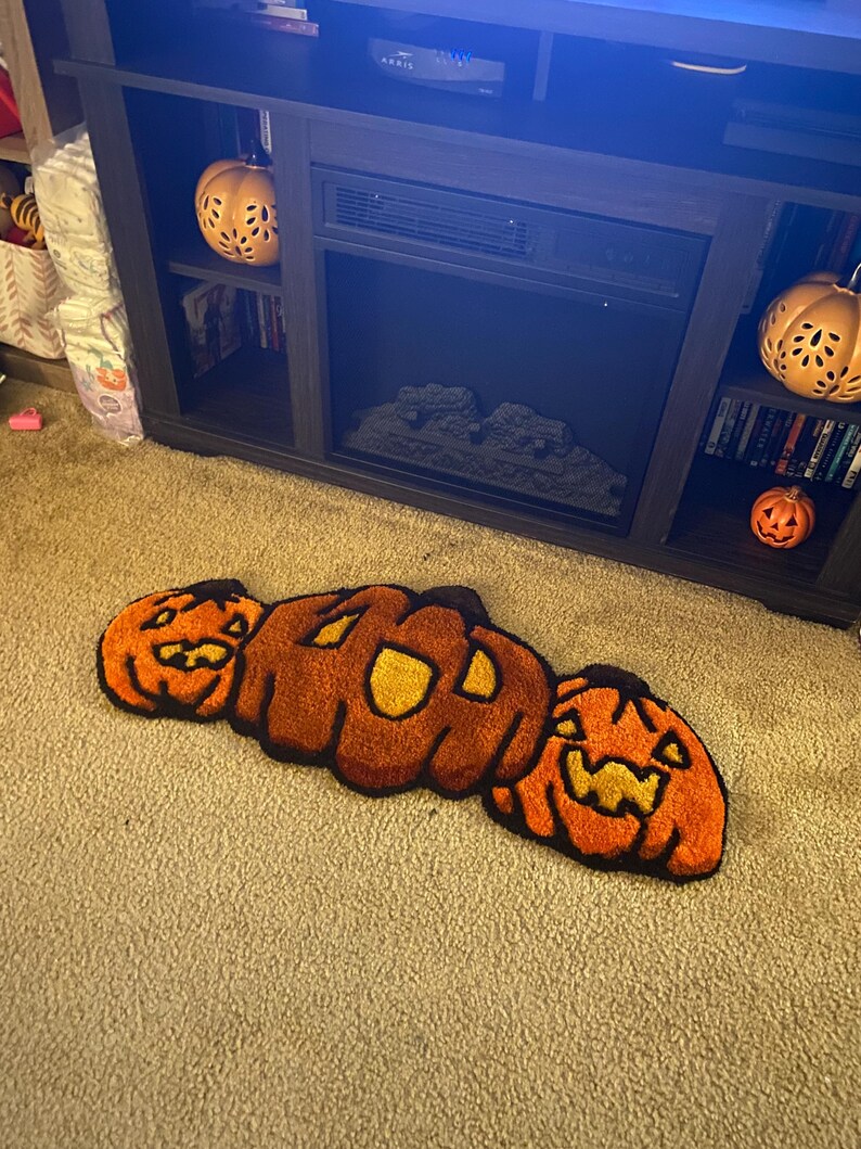 Tufted Pumpkin Rug Design, Made to Order Home Decor, Personalized Rug ...