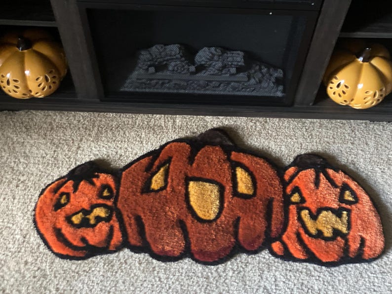 Tufted Pumpkin Rug Design, Made to Order Home Decor, Personalized Rug ...