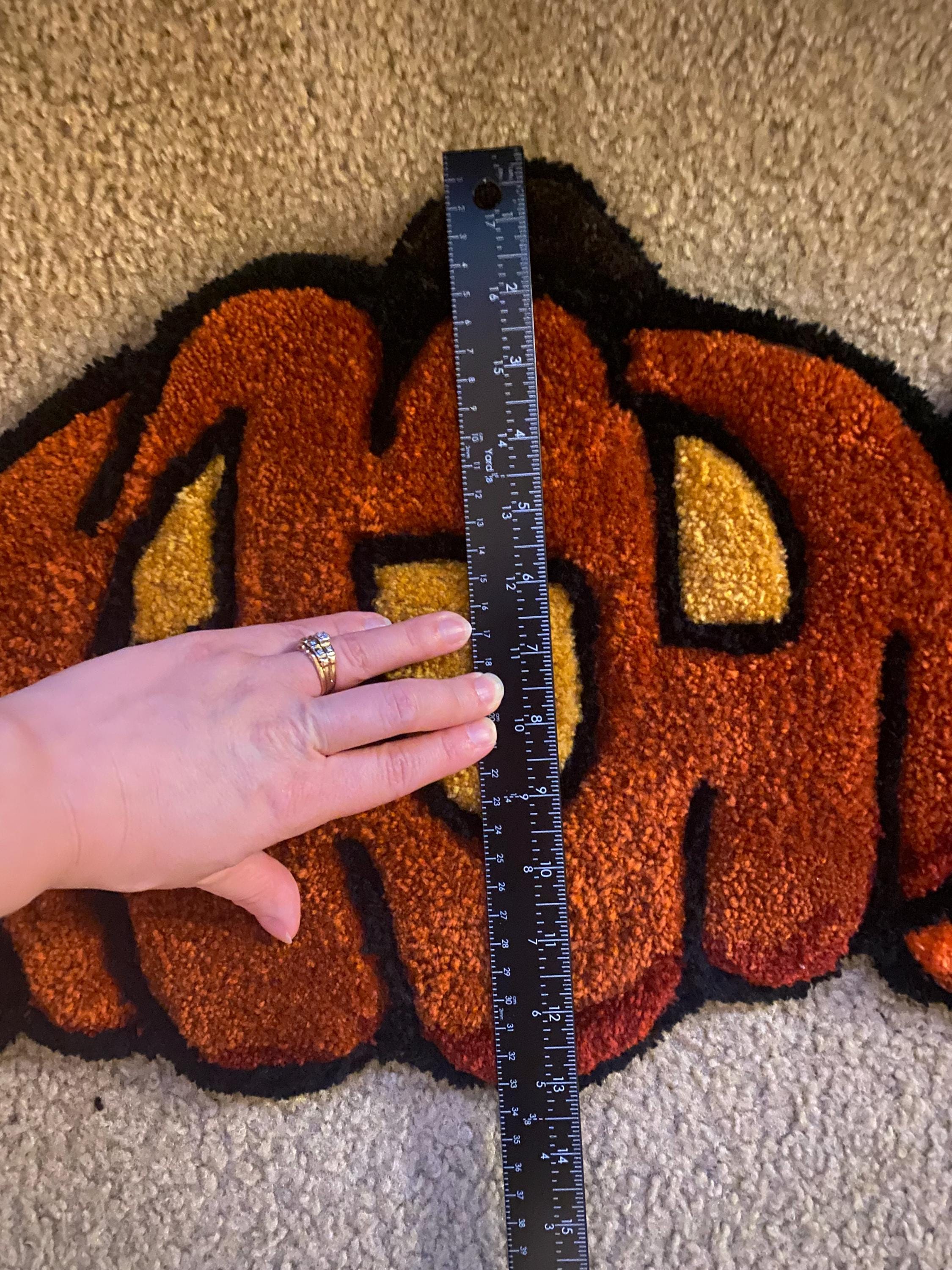 Tufted Pumpkin Rug Design, Made to Order Home Decor, Personalized Rug ...