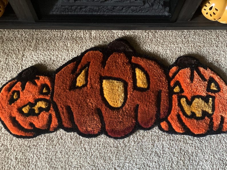 Tufted Pumpkin Rug Design, Made to Order Home Decor, Personalized Rug ...