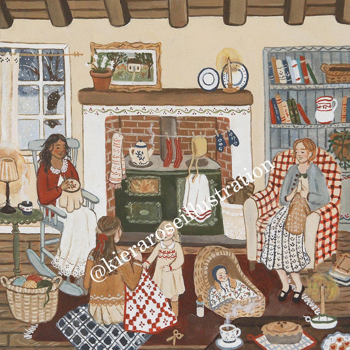 Winter Gathering Print: 8x8 Fine Art - Etsy