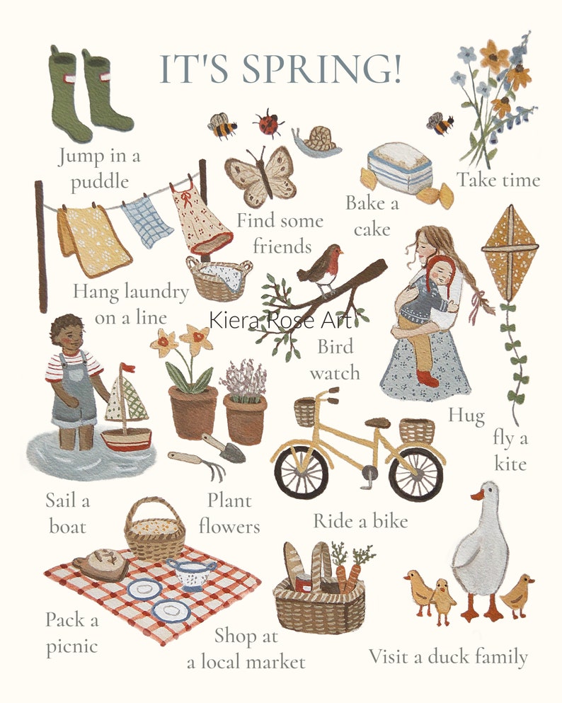 Slow Spring Bucket List Printable - Etsy