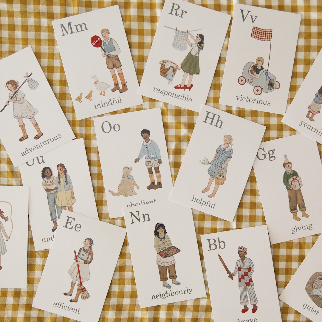 Character Quality Alphabet Cards/abc Cards/ Homeschool, Learning ...