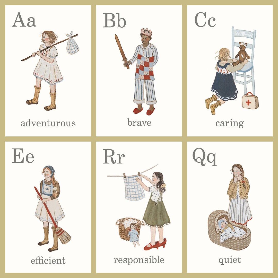 Character Quality Alphabet Cards/abc Cards/ Homeschool, Learning ...