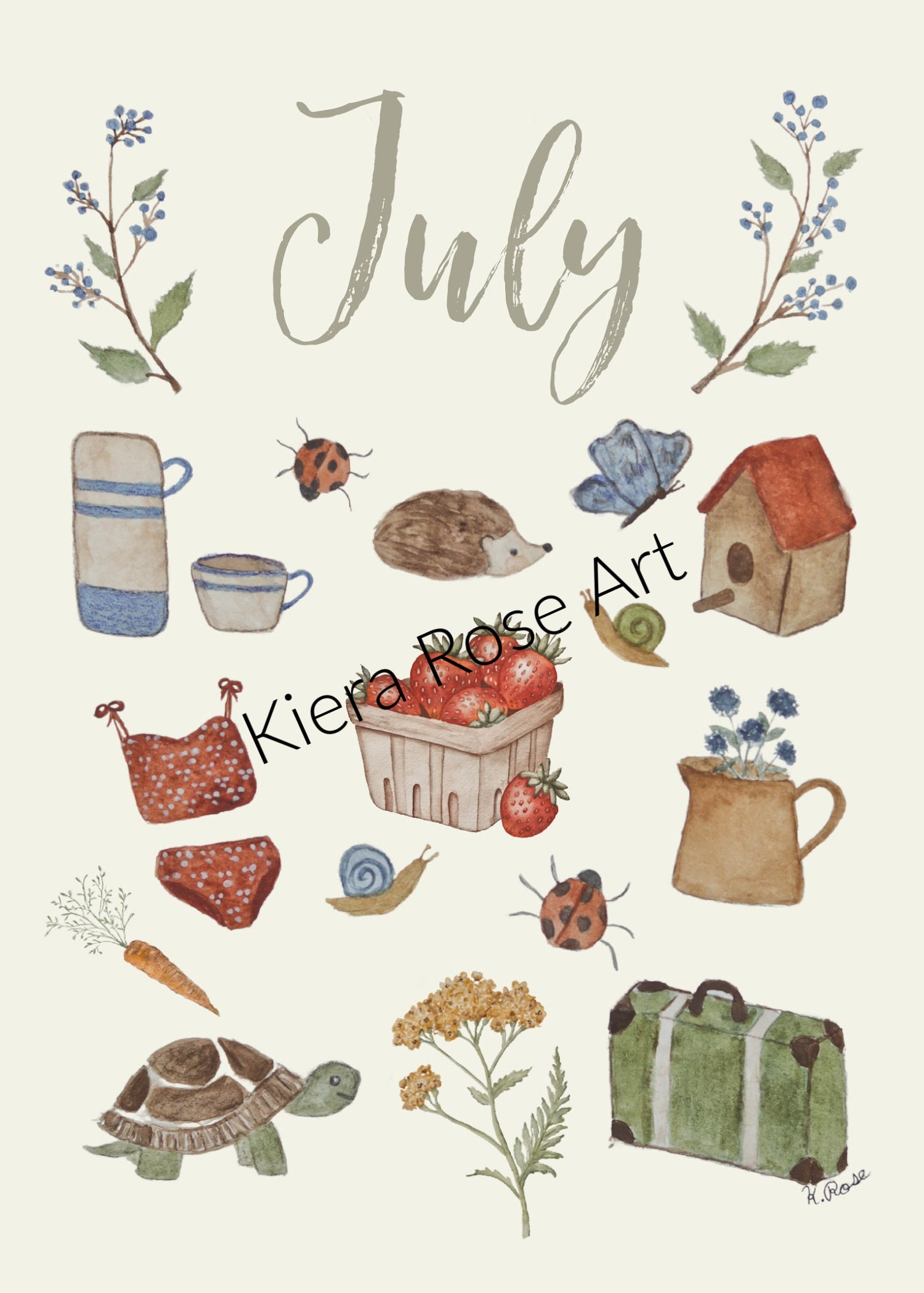 Months of the Year Prints/ Hand-painted Art/ Homeschool/ Learning ...