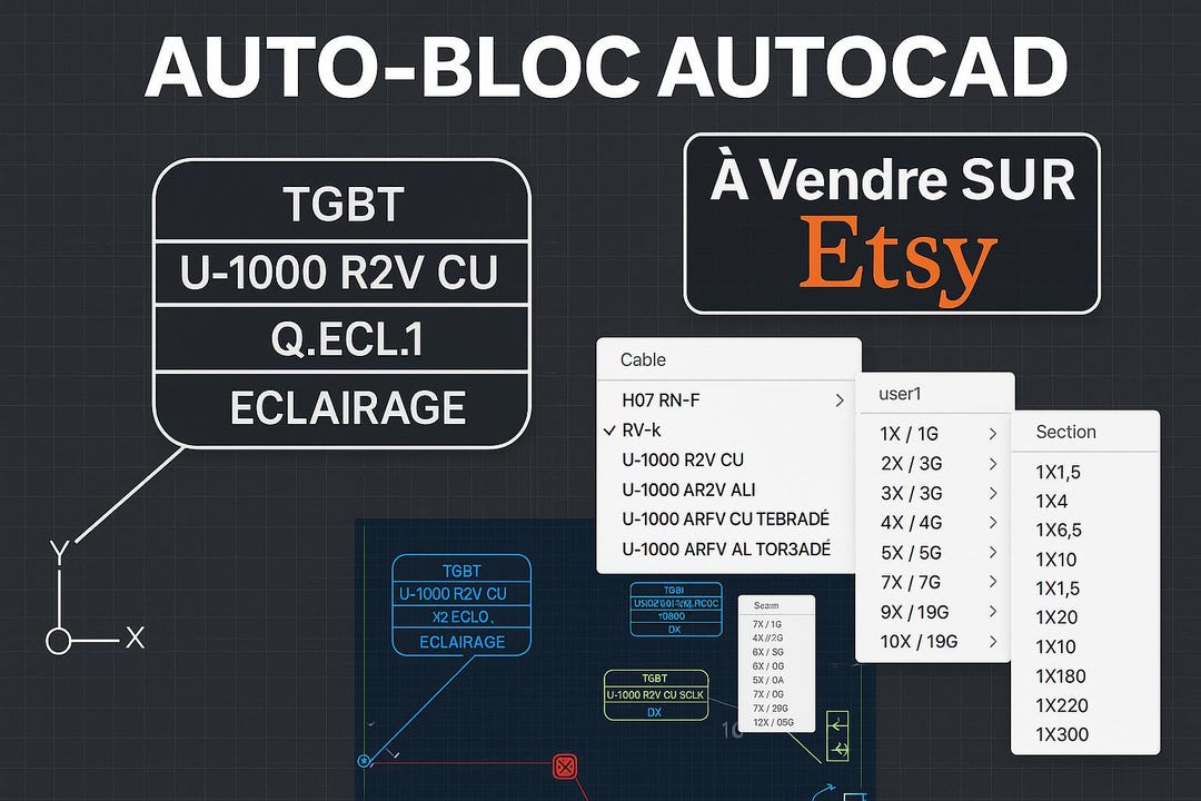 Autocad Block "power Supply Cable Label" - Etsy