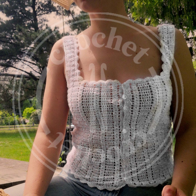 Crochet Pattern Top Sézane Inspi PDF English - Etsy