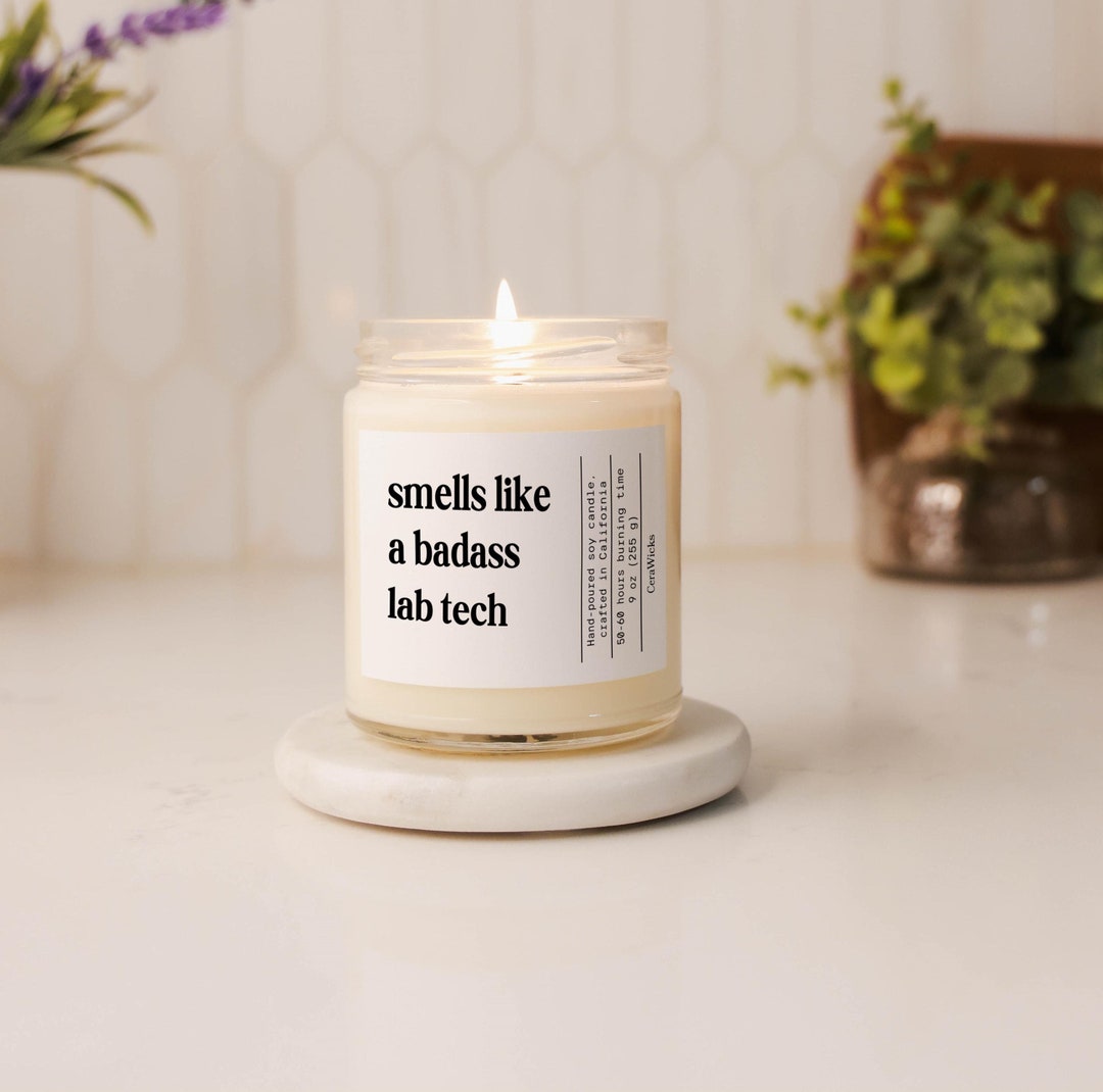 Badass Lab Tech Candle, Funny Candle Gift for Laboratory Technicians ...