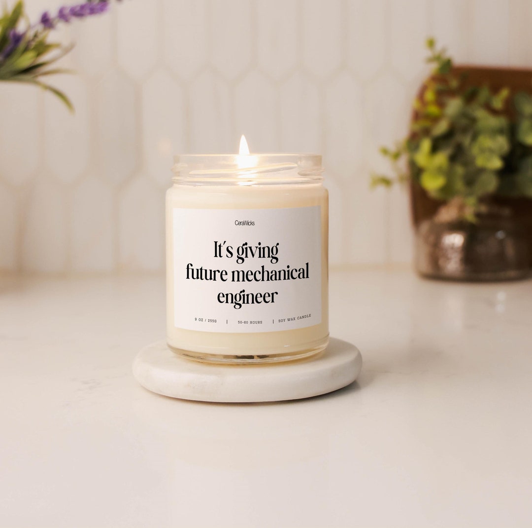 It's Giving Future Mechanical Engineer Candle, Funny Candle Gift for ...