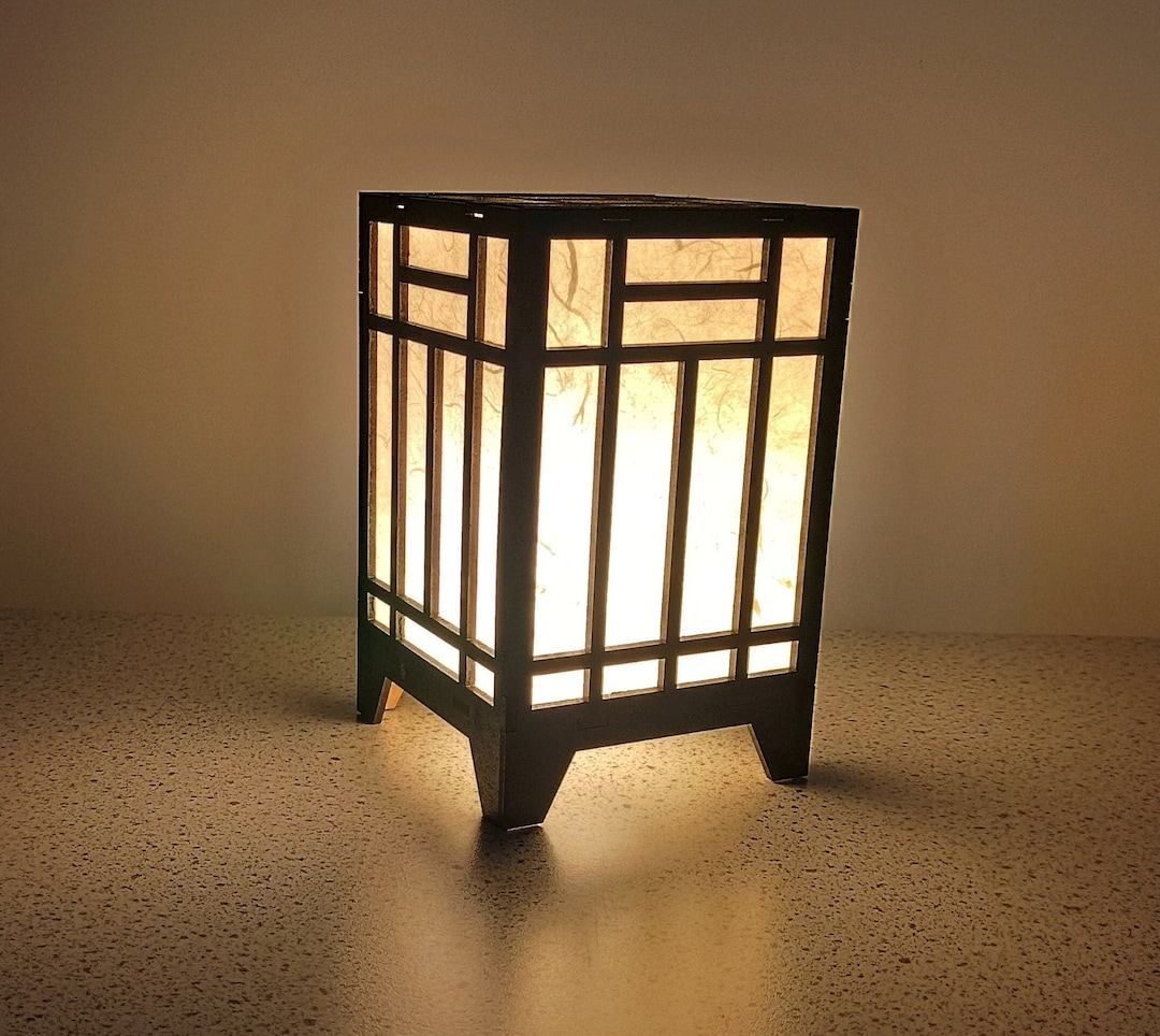 Japanese Shoji Style Traditional Pattern Desk Lamp - Etsy