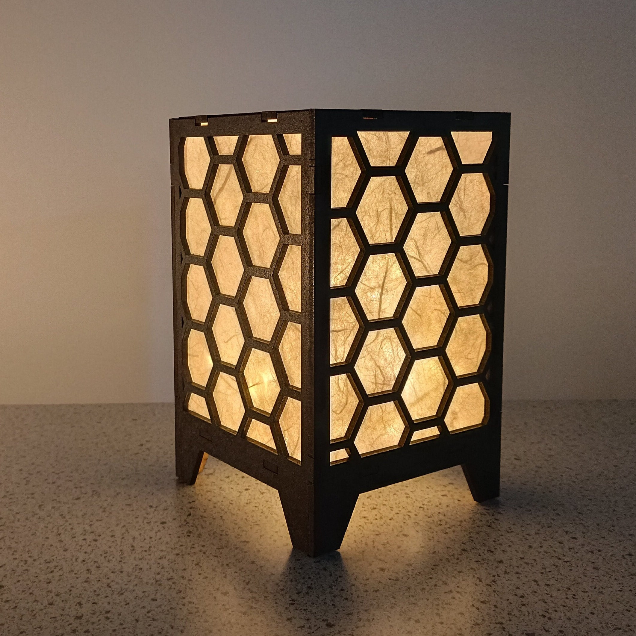 Japanese Shoji Style Honeycomb Pattern Desk Lamp - Etsy