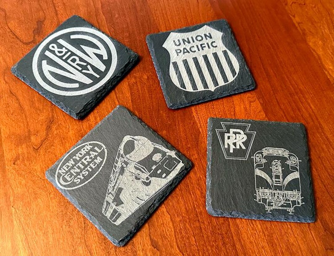4x4" Slate Train Coasters - Etsy