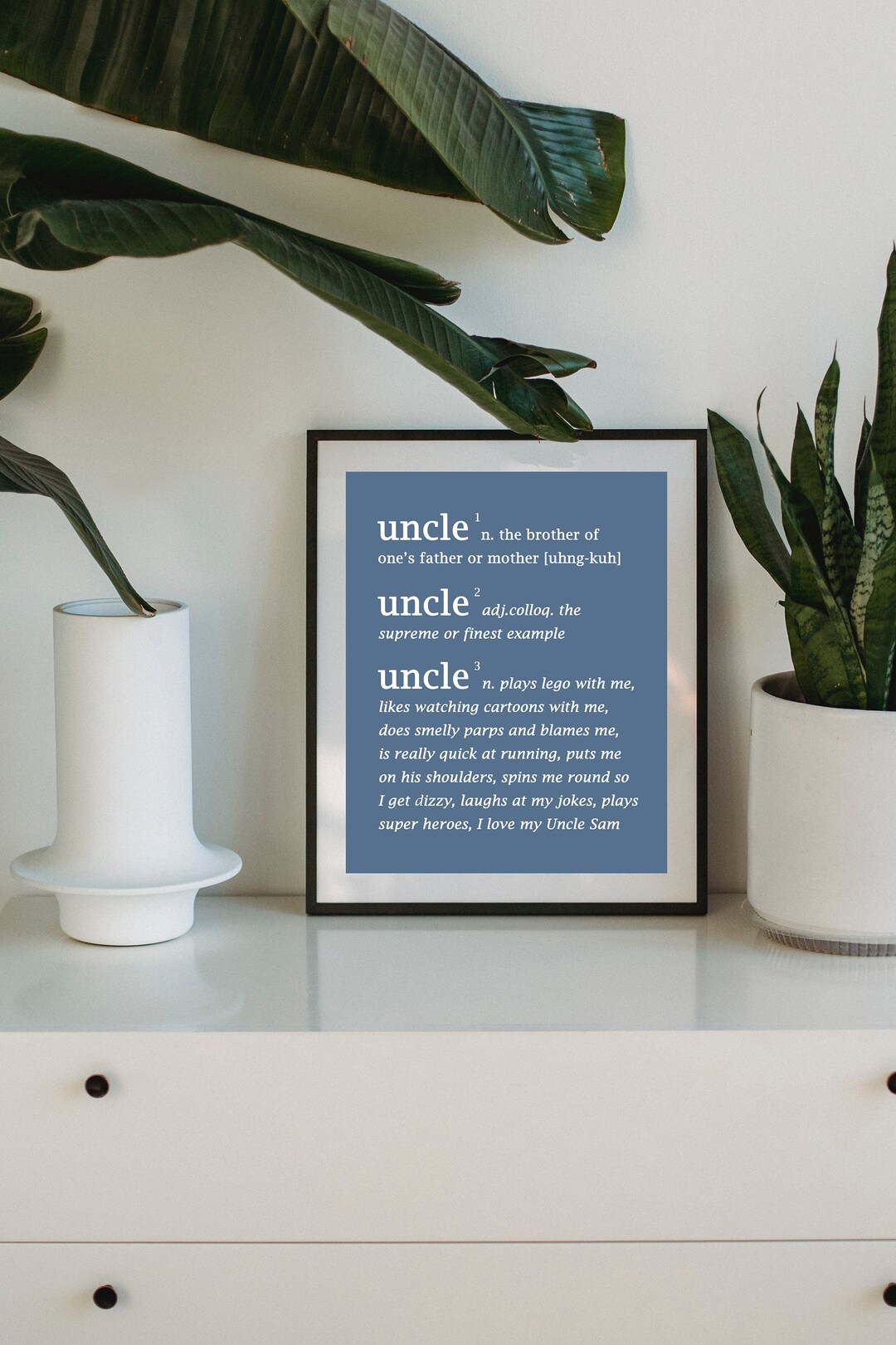Uncle Dictionary Print Present - PRINTABLE Personalised Uncle Gift - Etsy
