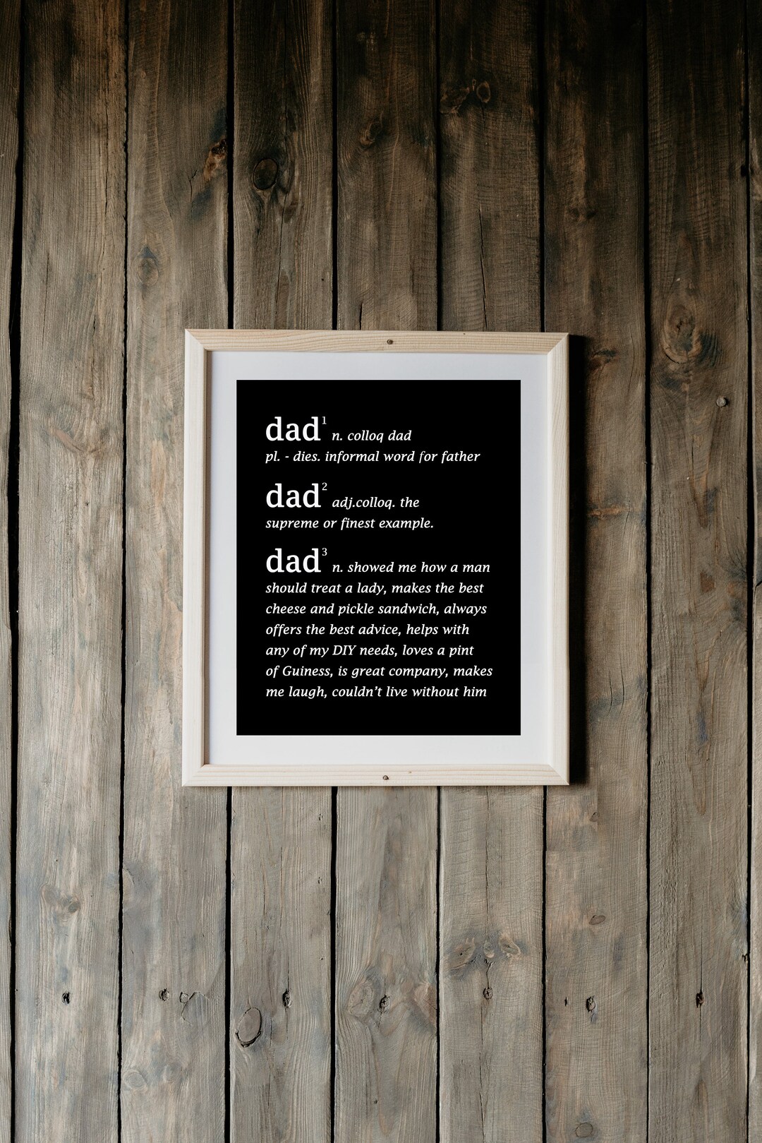 Dad Dictionary Print Present - PRINTABLE Personalised Dad Gift - Etsy