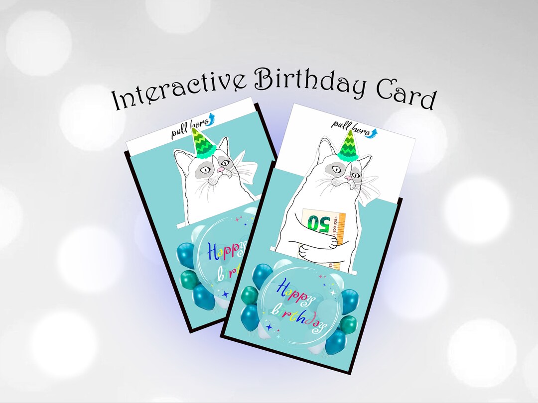 Birthday Meme Card, Funny Unique Greeting Interactive Cat Card, Digital ...