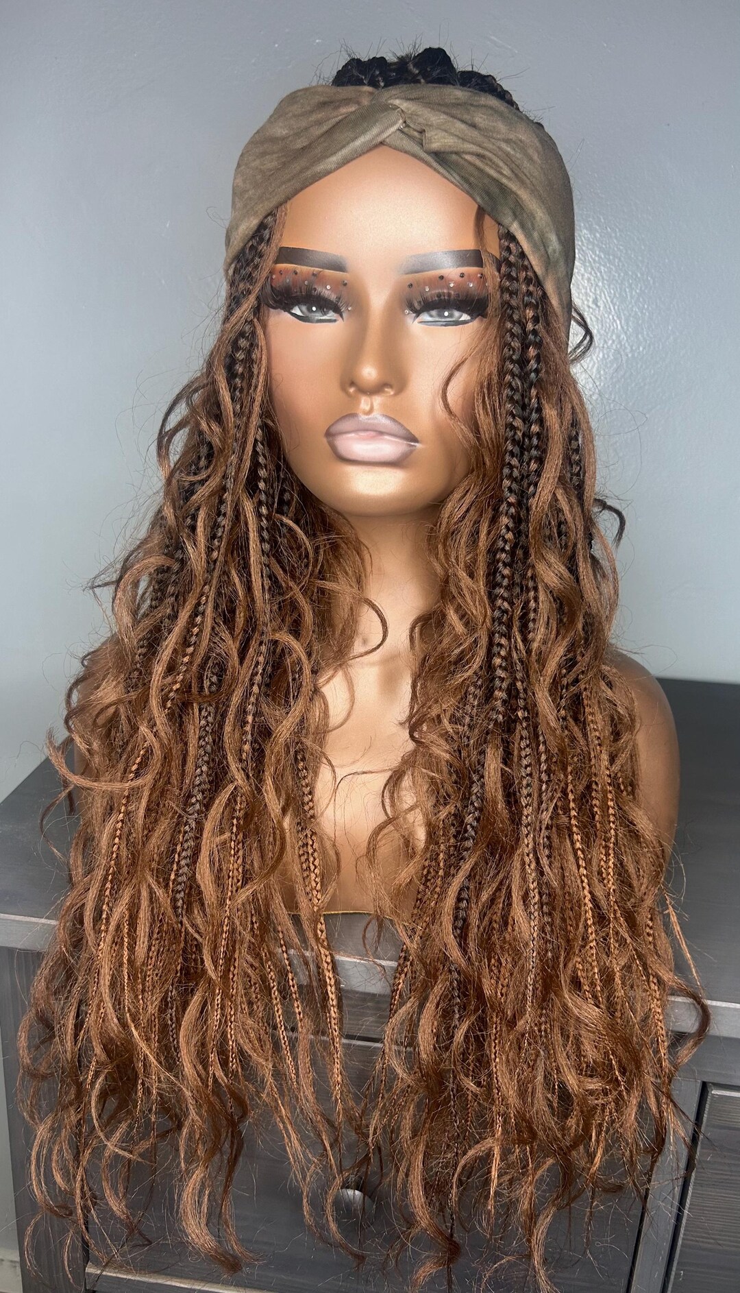 Boho Braided Wig FREE SHIPPING – Handmade Glueless Headband Wig ...