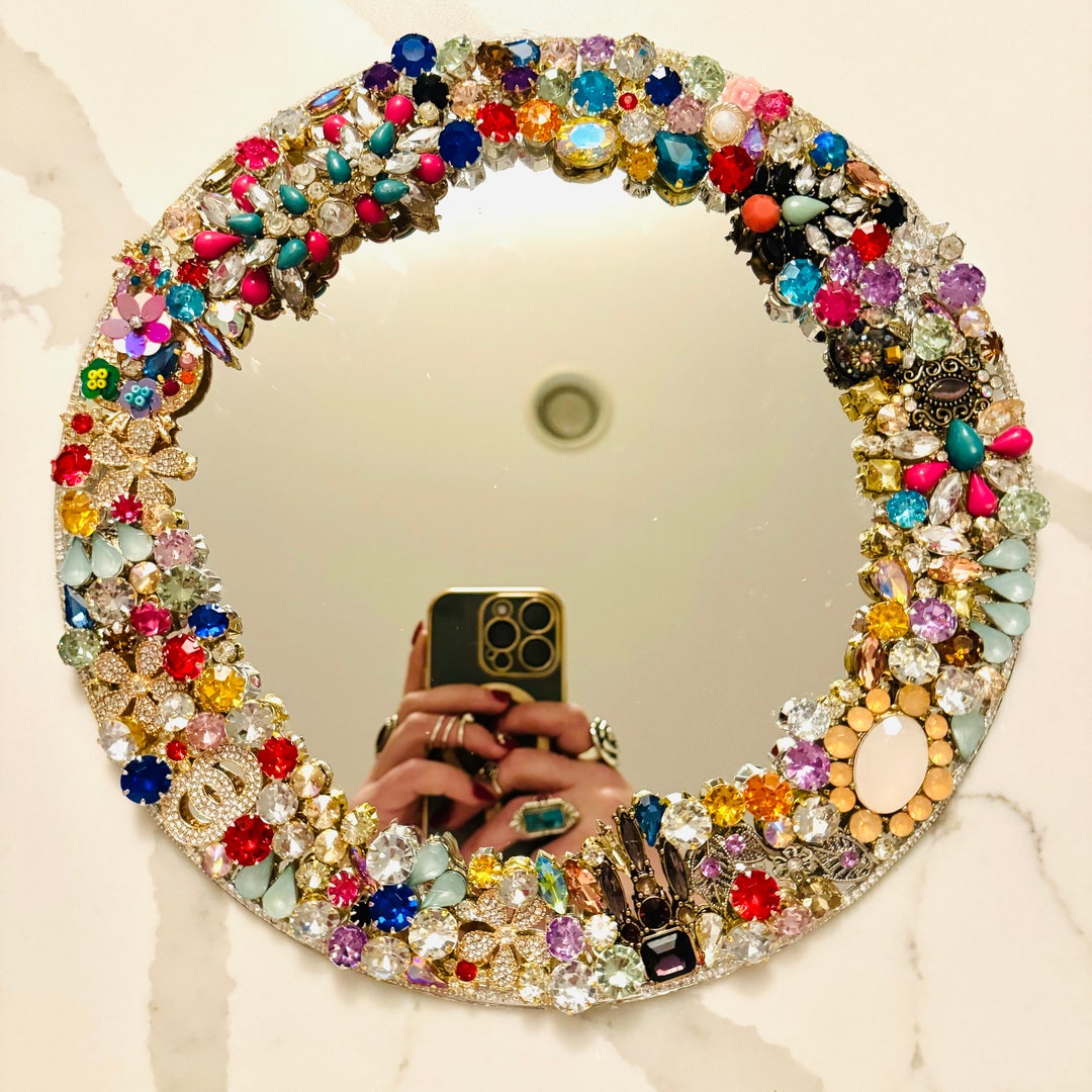Hand-curated Bedazzled Rhinestone Vanity Mirror Tray - Etsy
