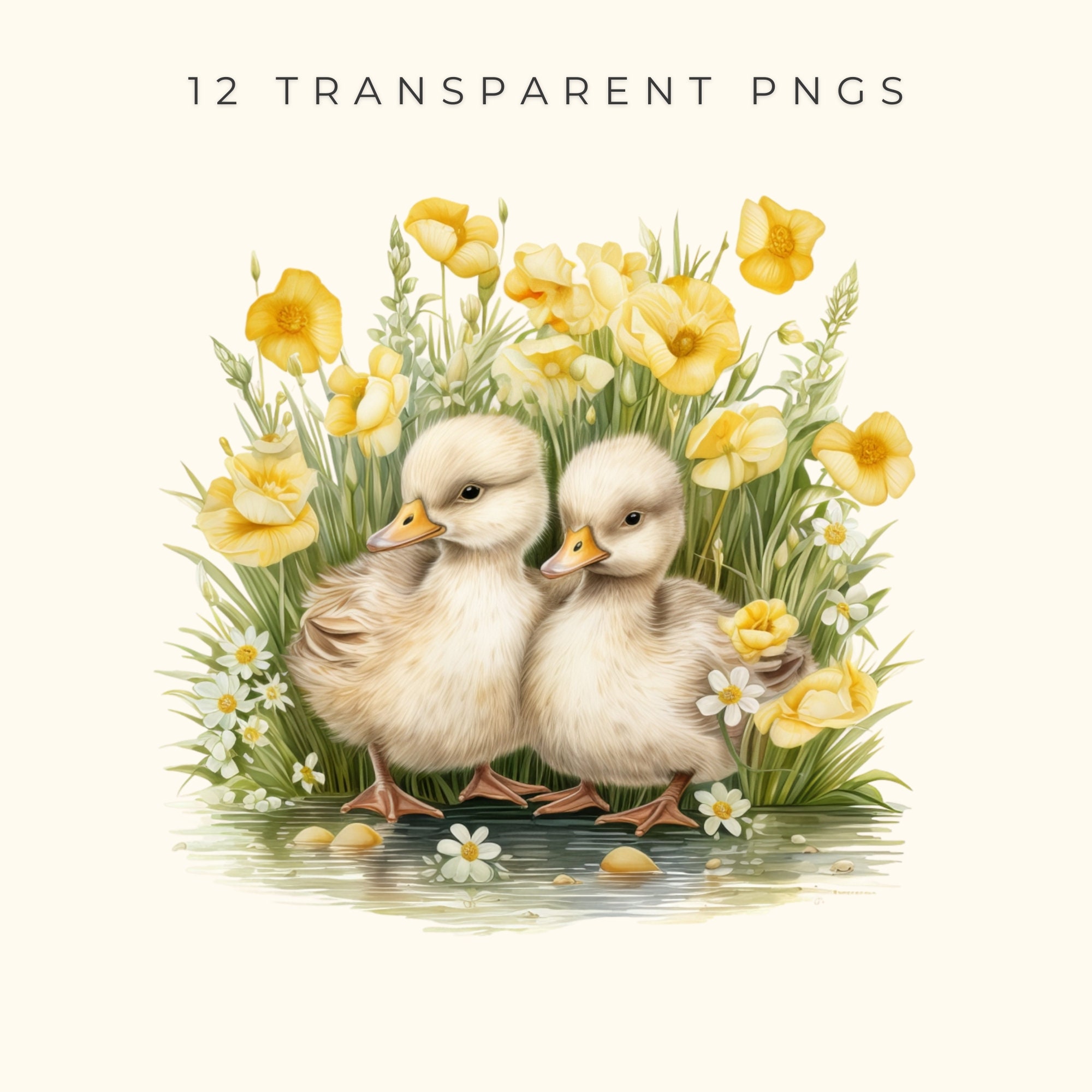 Ducklings Clipart Set, Cute Fluffy Ducklings Clipart, Baby Ducks Bundle ...