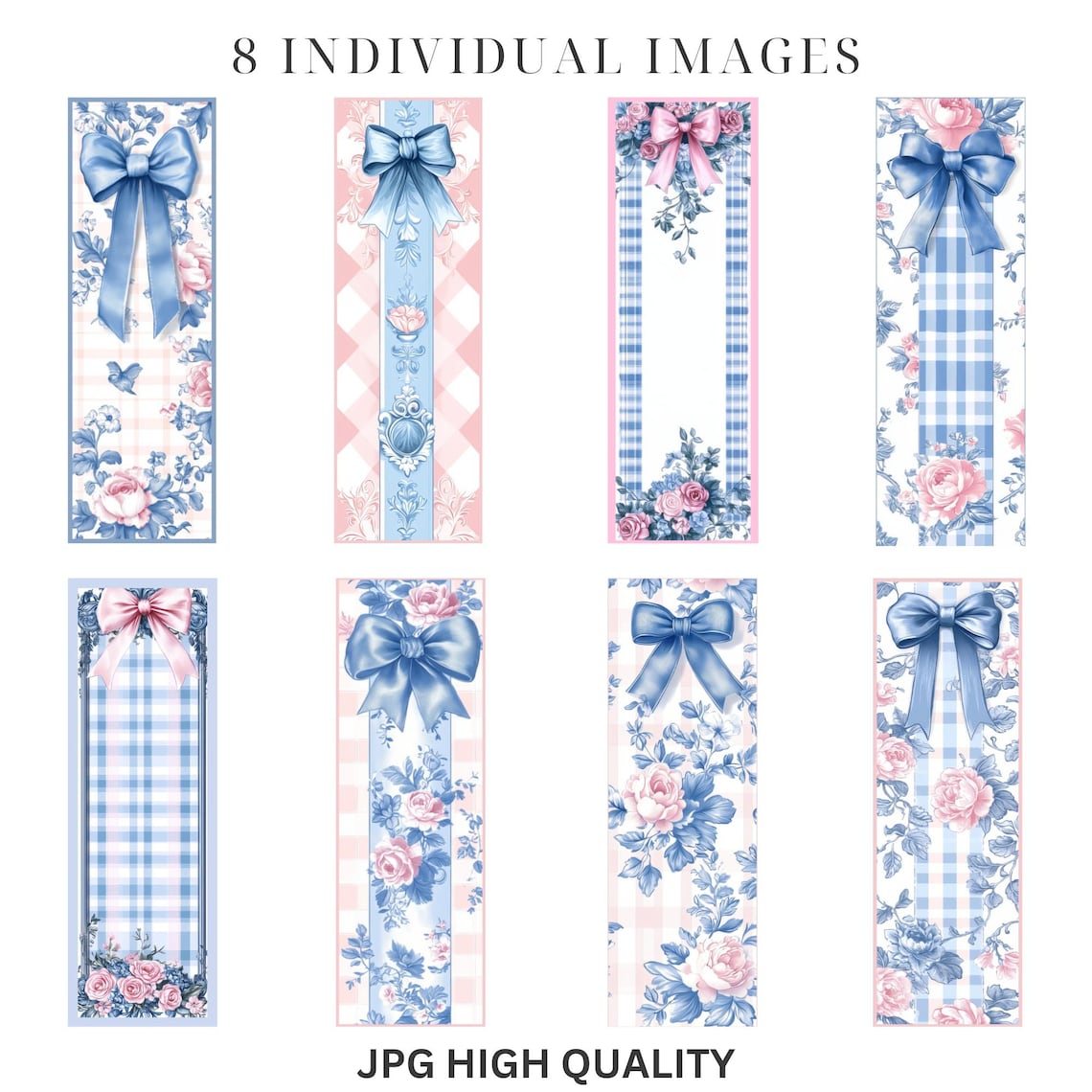 Coquette Bow Printable Bookmarks Pastel Pink Bookmarks Digital Download ...