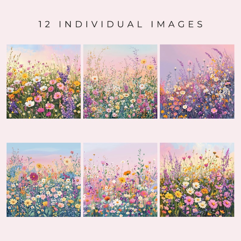 Spring Flowers Digital Paper Floral Scrapbook Paper Wildflowers Digital ...