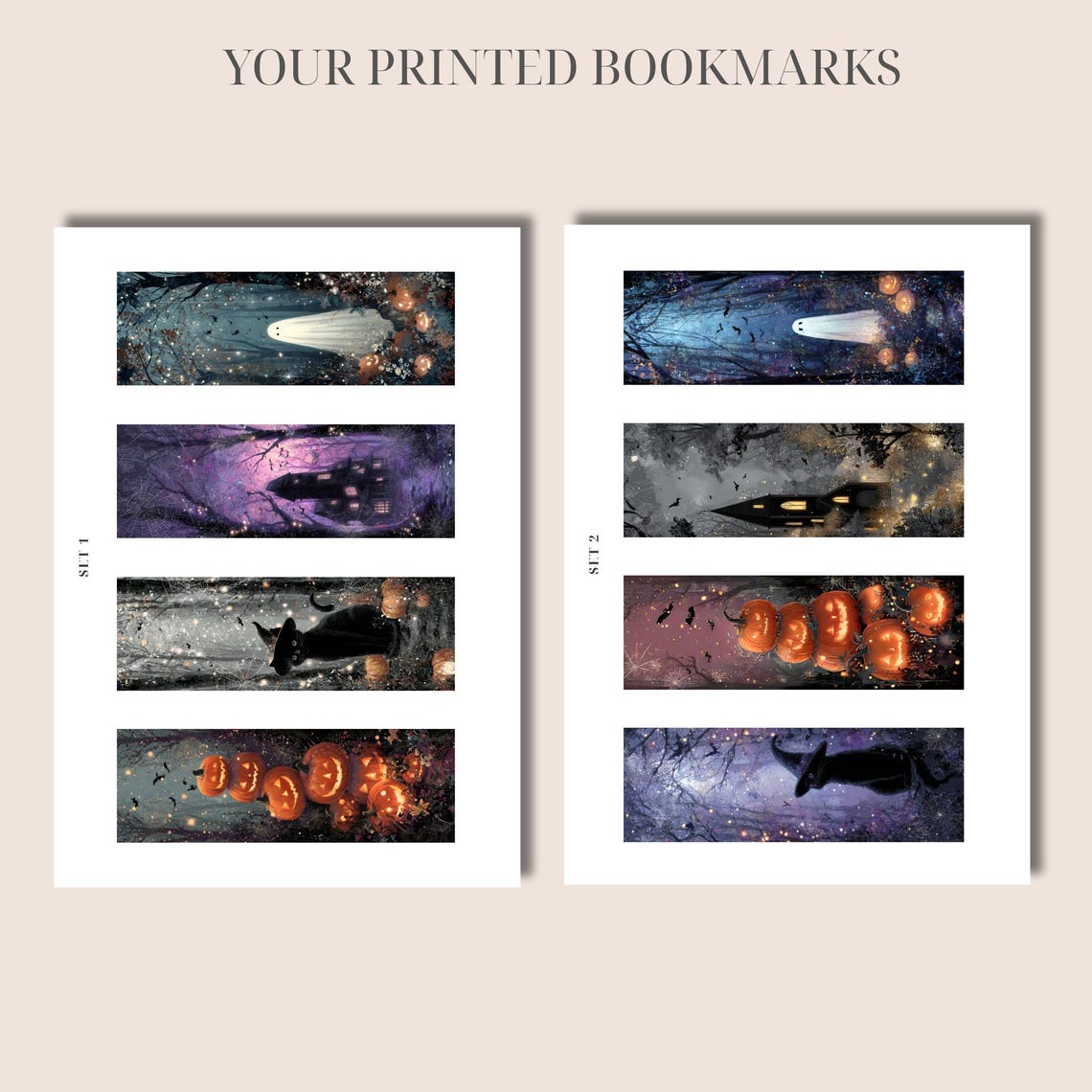 Halloween Printable Bookmarks Spooky Bookmarks Digital Download Ghost ...