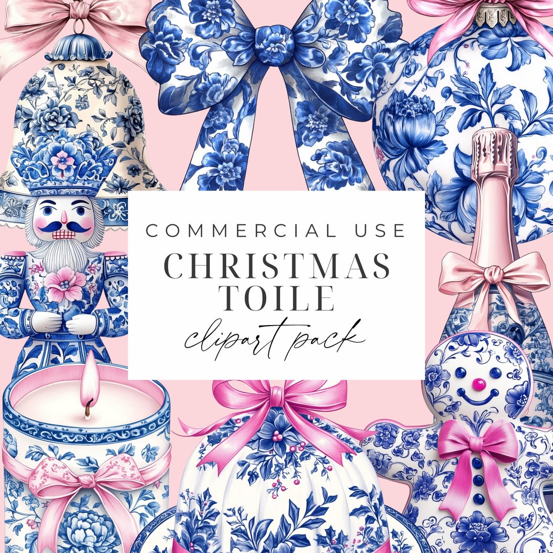 Christmas Toile Clipart Bundle Christmas Pngs Holiday Coquette ...